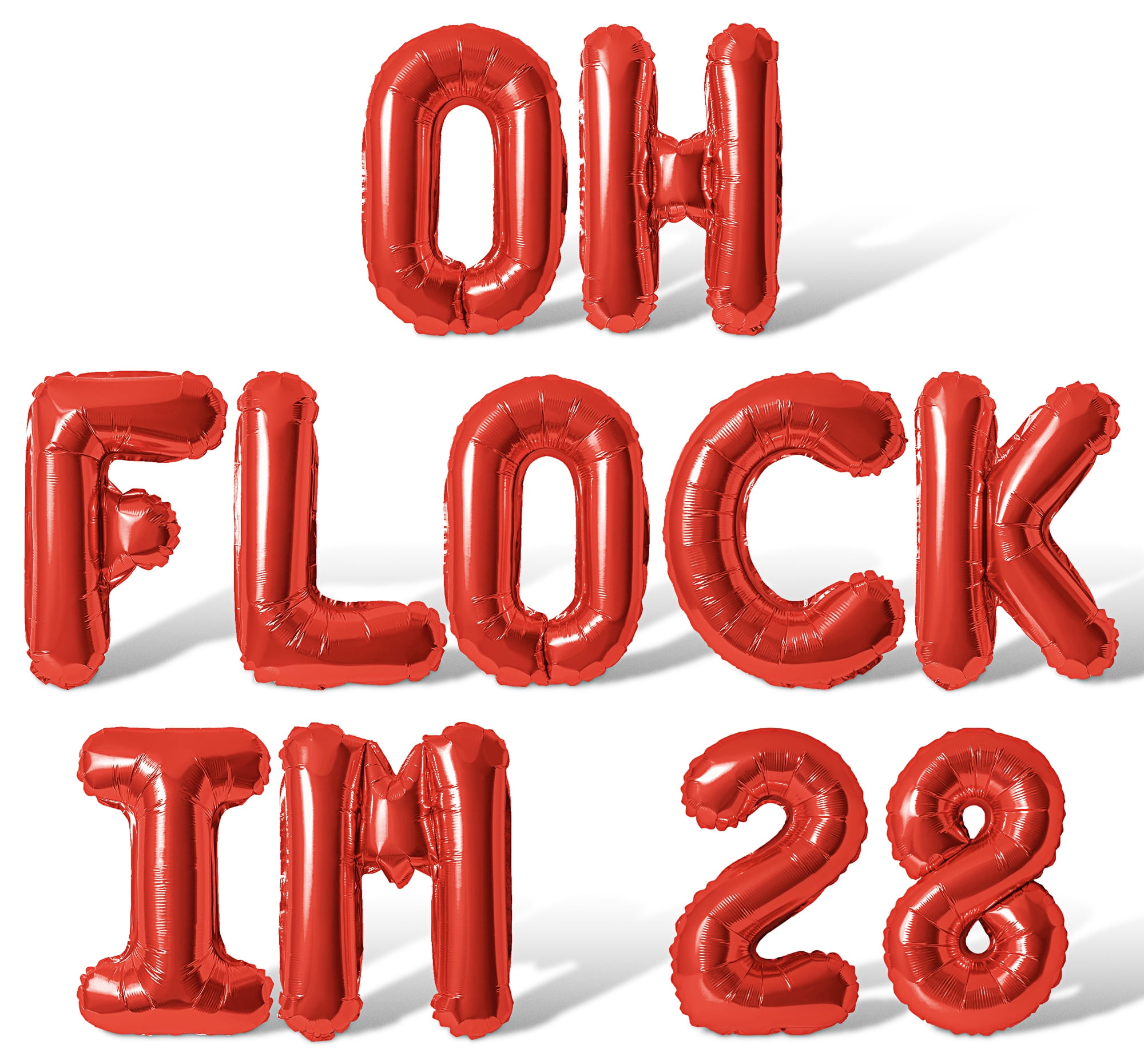 Letter Balloons - OH FLOCK IM 28 16" Inch Alphabet Letters Foil Mylar ...