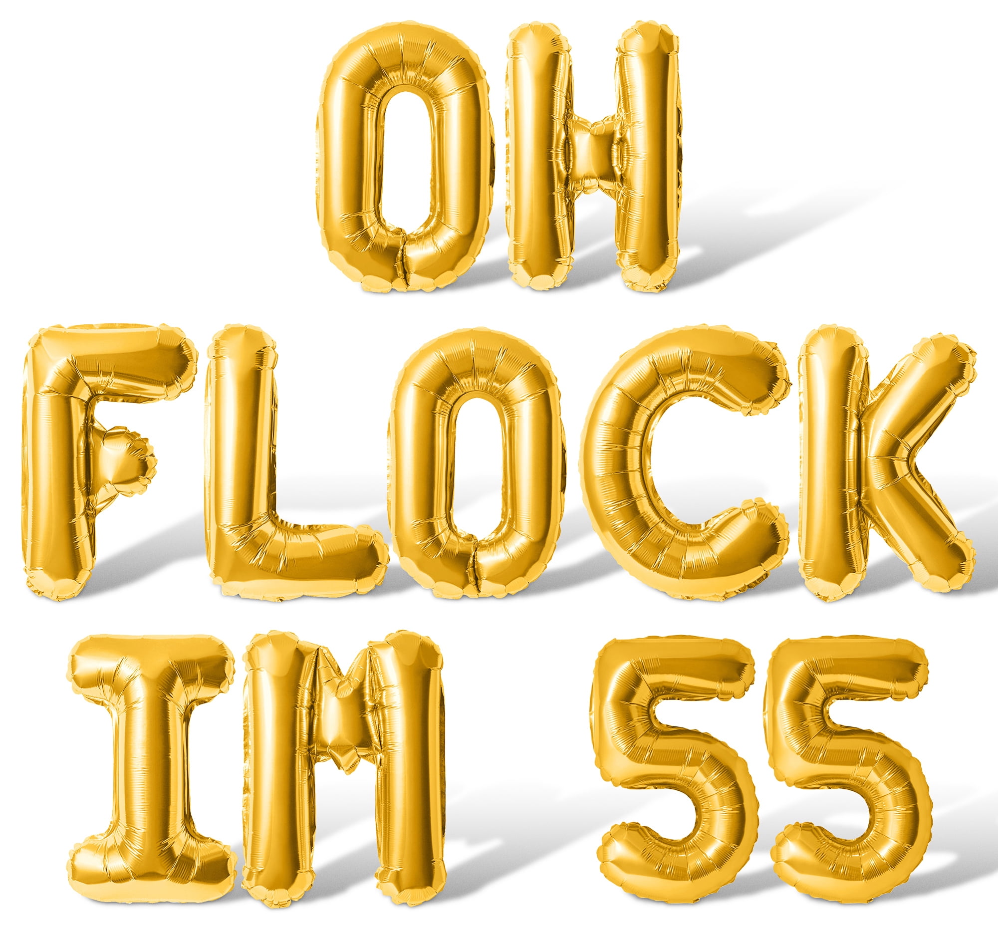 Letter Balloons - OH FLOCK IM 55 16" Inch Alphabet Letters Foil Mylar ...