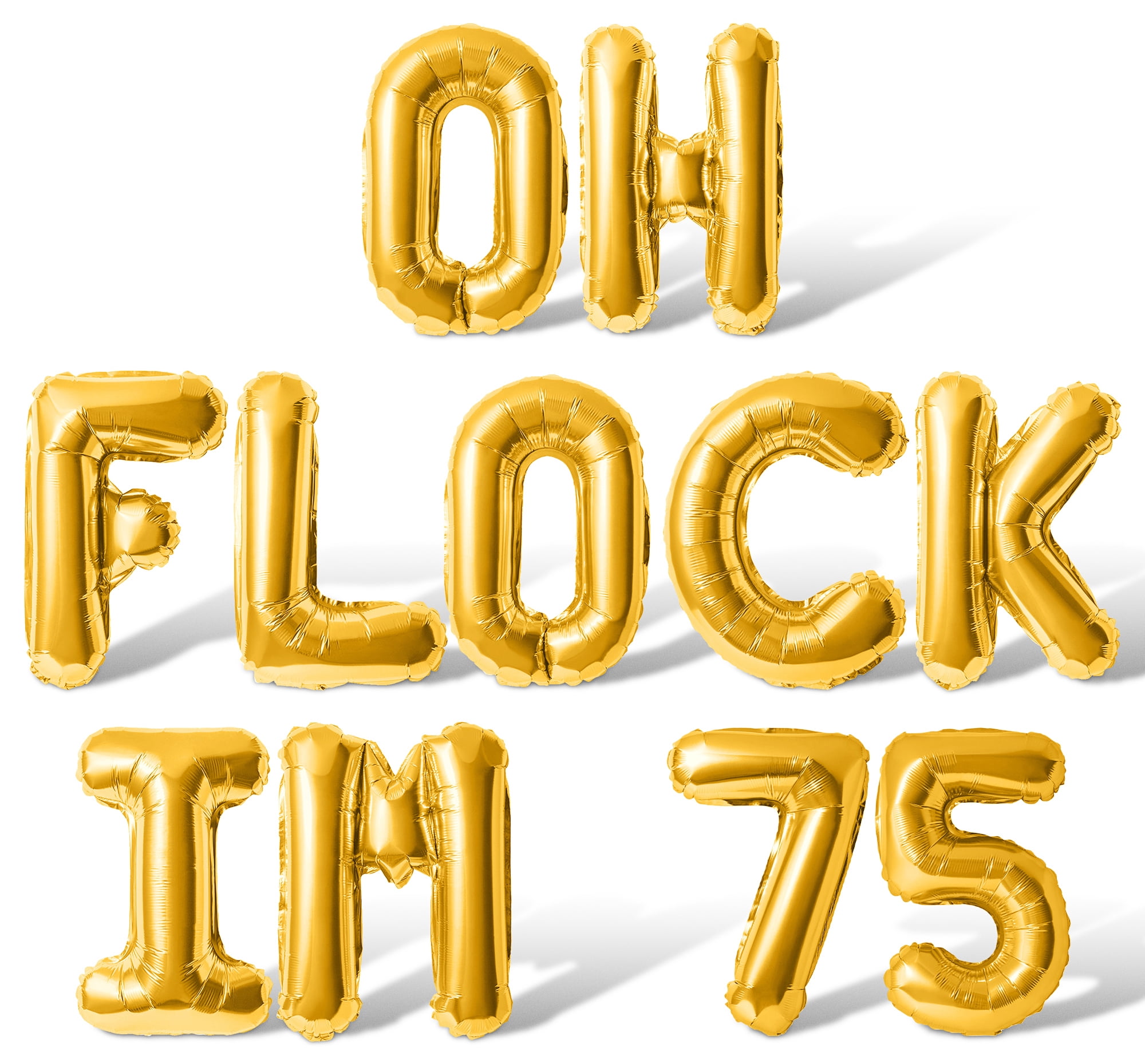 Letter Balloons - OH FLOCK IM 75 16" Inch Alphabet Letters Foil Mylar ...