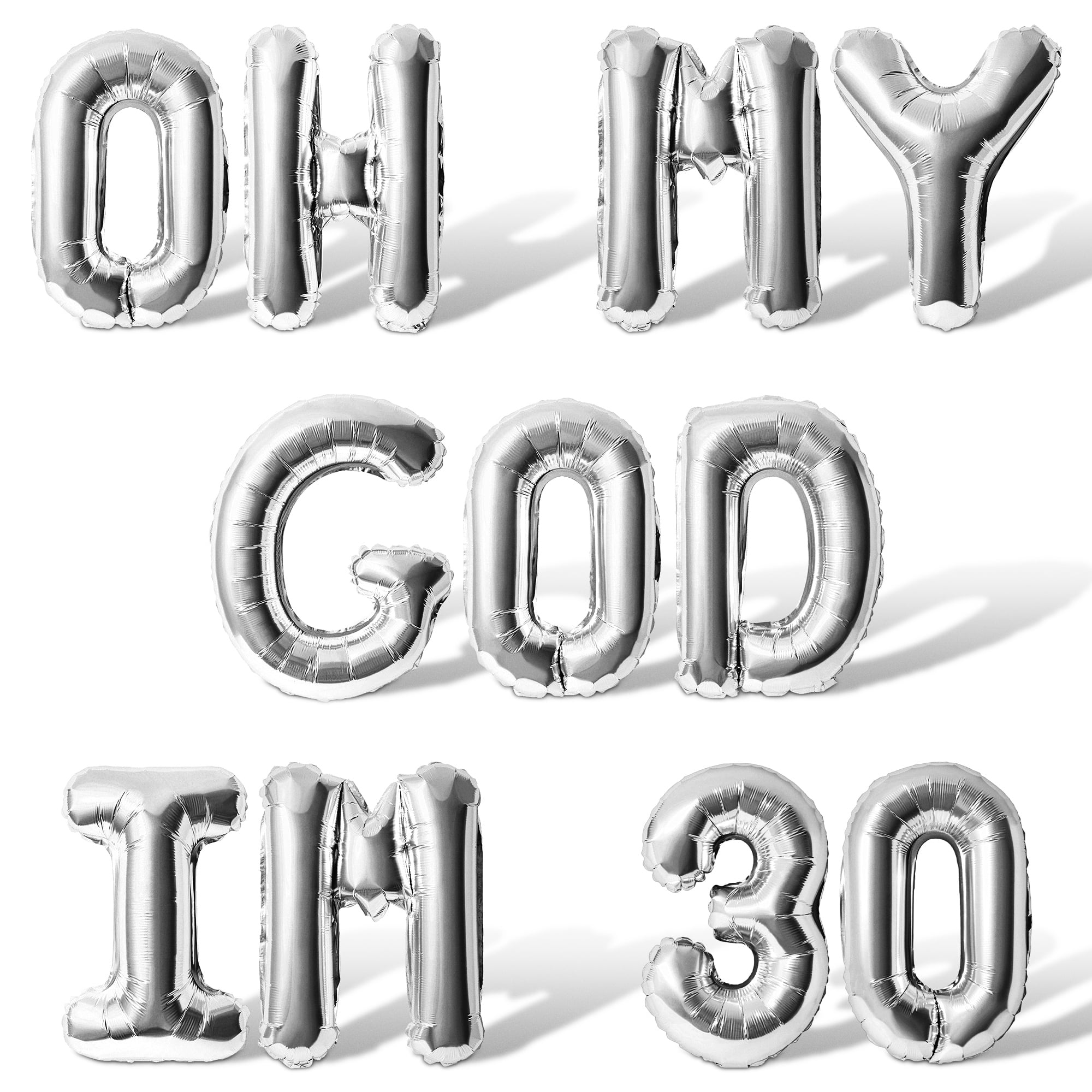 Letter Balloons - OH MY GOD IM 30 16" Inch Alphabet Letters Foil Mylar ...