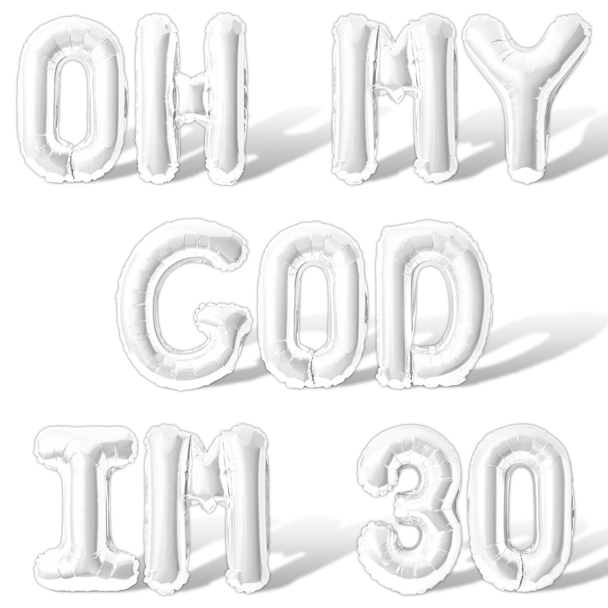 Letter Balloons - OH MY GOD IM 30 16" Inch Alphabet Letters Foil Mylar ...