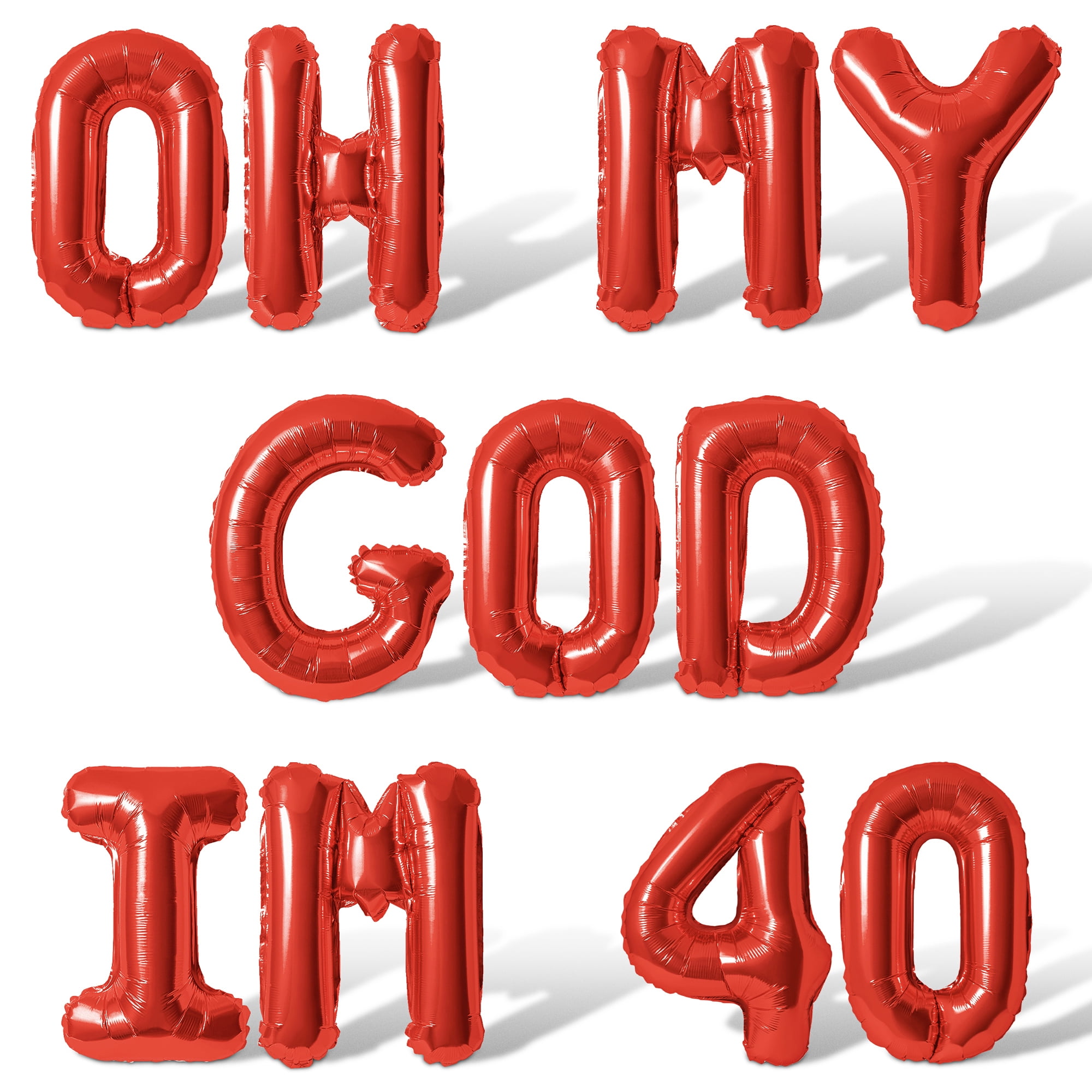 Letter Balloons - OH MY GOD IM 40 16" Inch Alphabet Letters Foil Mylar ...
