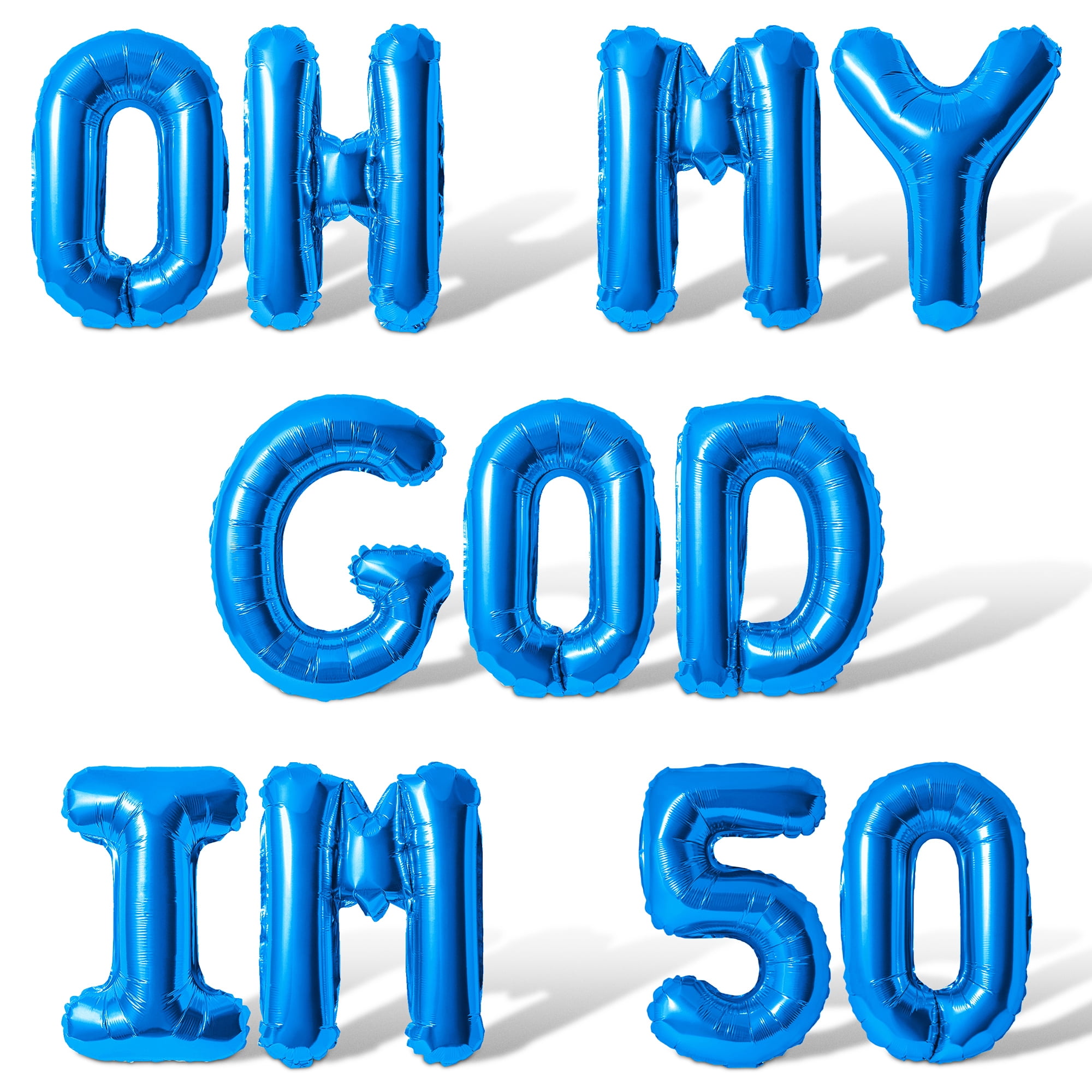 Letter Balloons - OH MY GOD IM 50 16" Inch Alphabet Letters Foil Mylar ...
