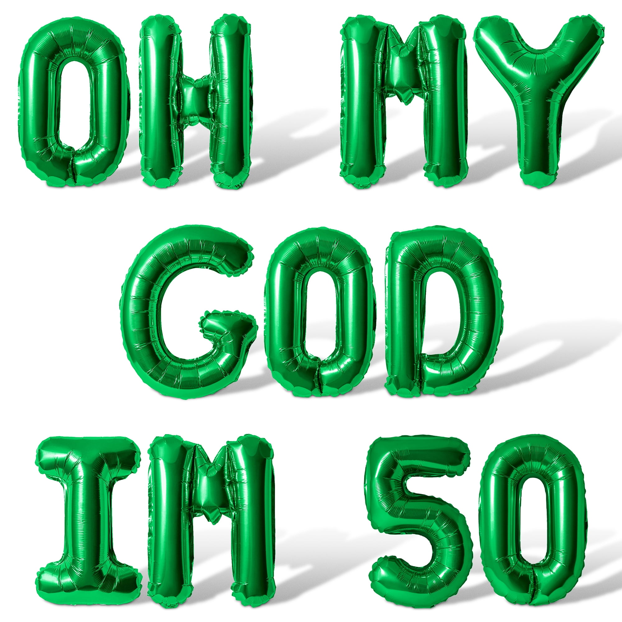 Letter Balloons - OH MY GOD IM 50 16" Inch Alphabet Letters Foil Mylar ...