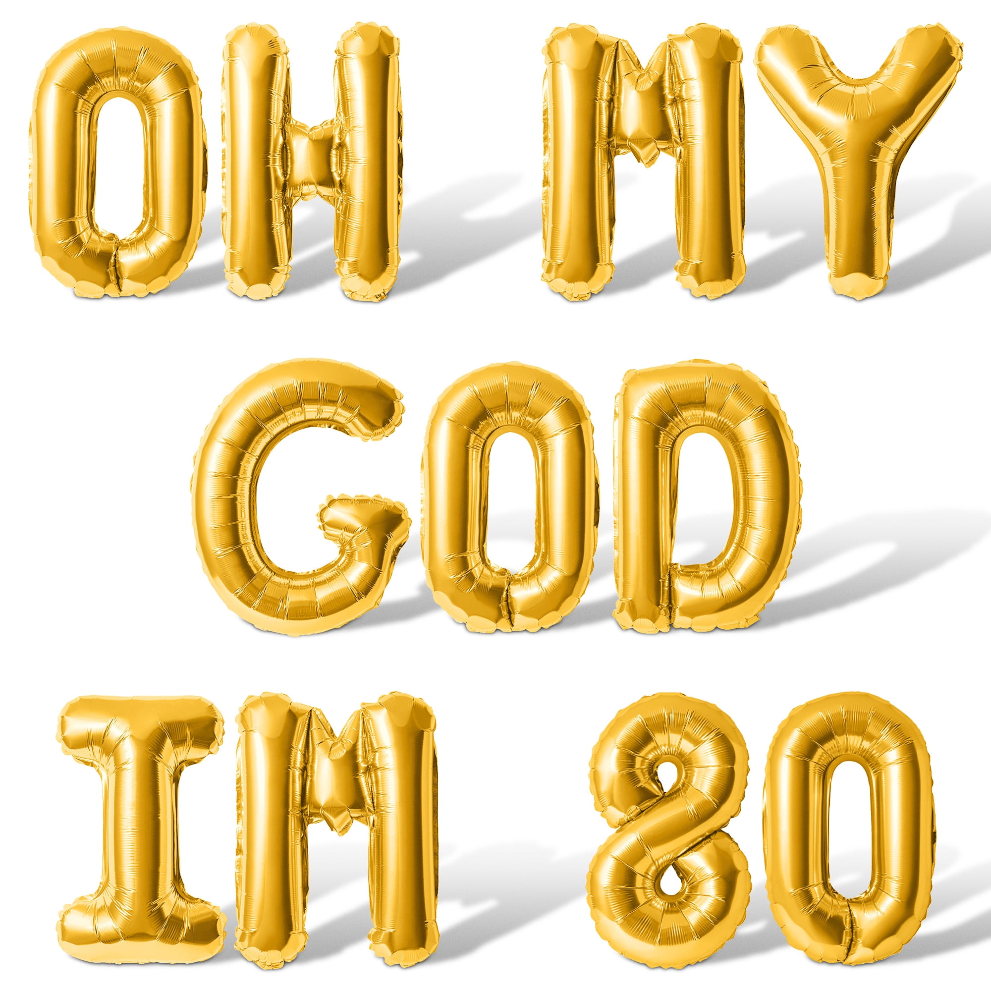Letter Balloons - OH MY GOD IM 80 16" Inch Alphabet Letters Foil Mylar ...