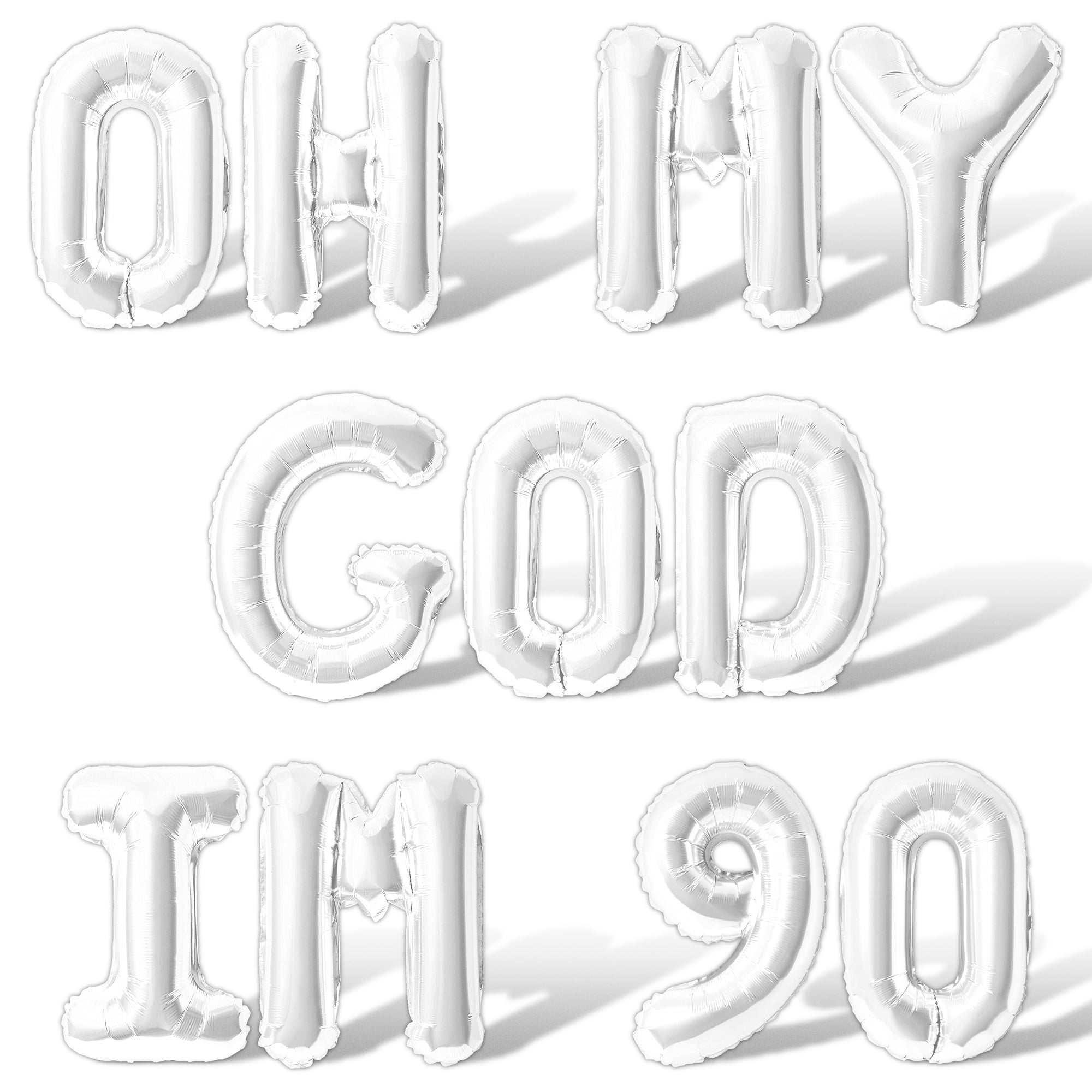 Letter Balloons - OH MY GOD IM 90 16" Inch Alphabet Letters Foil Mylar ...