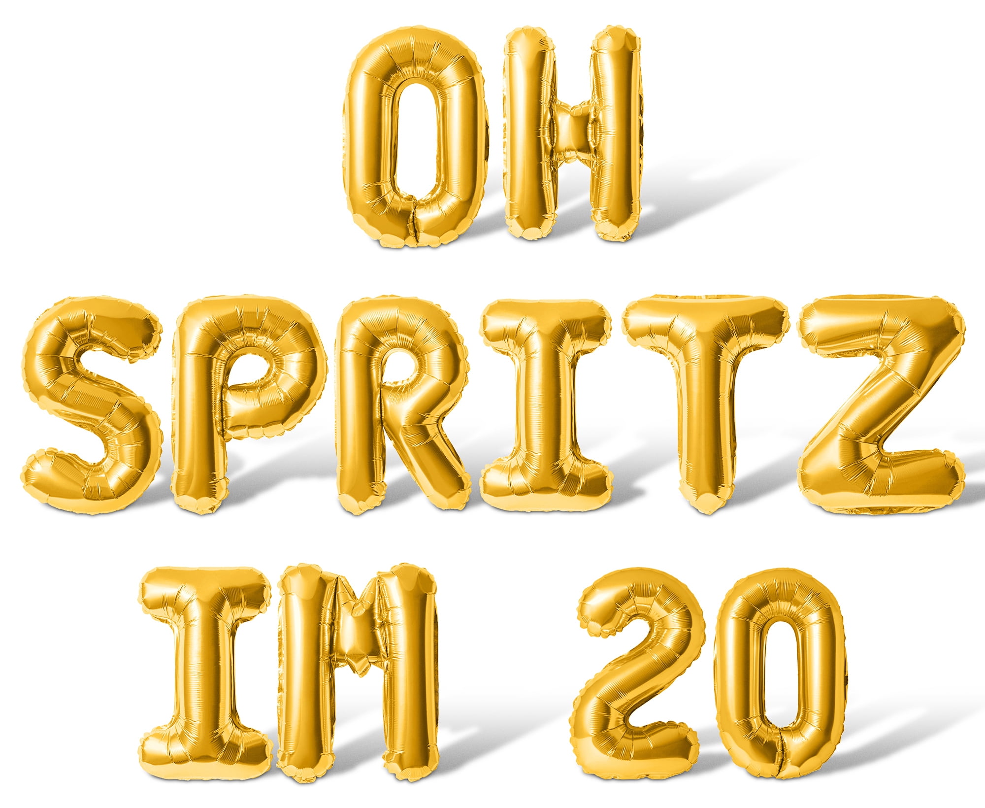 Letter Balloons - OH SPRITZ IM 20 16" Inch Alphabet Letters Foil Mylar ...