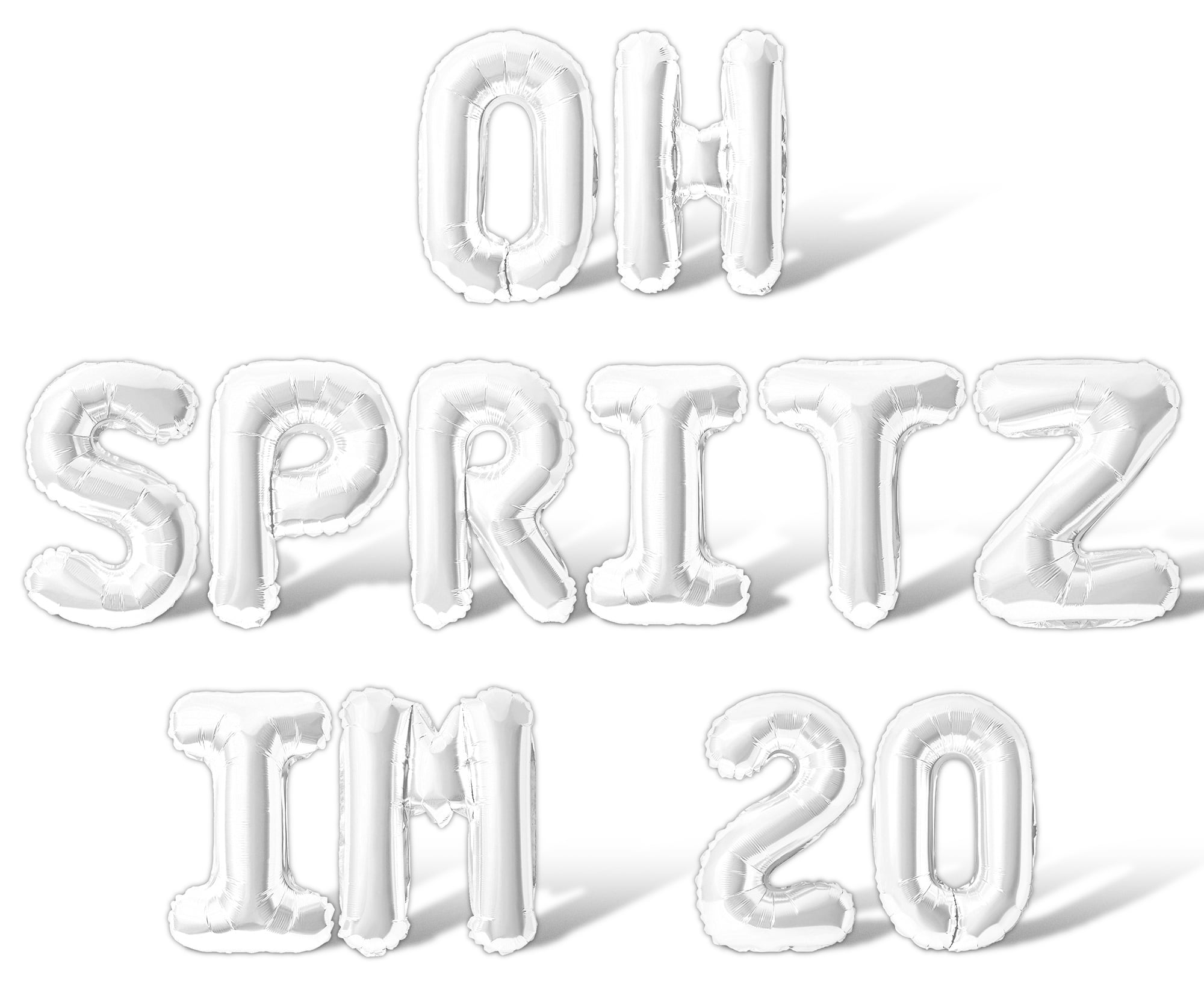 Letter Balloons - OH SPRITZ IM 20 16" Inch Alphabet Letters Foil Mylar ...