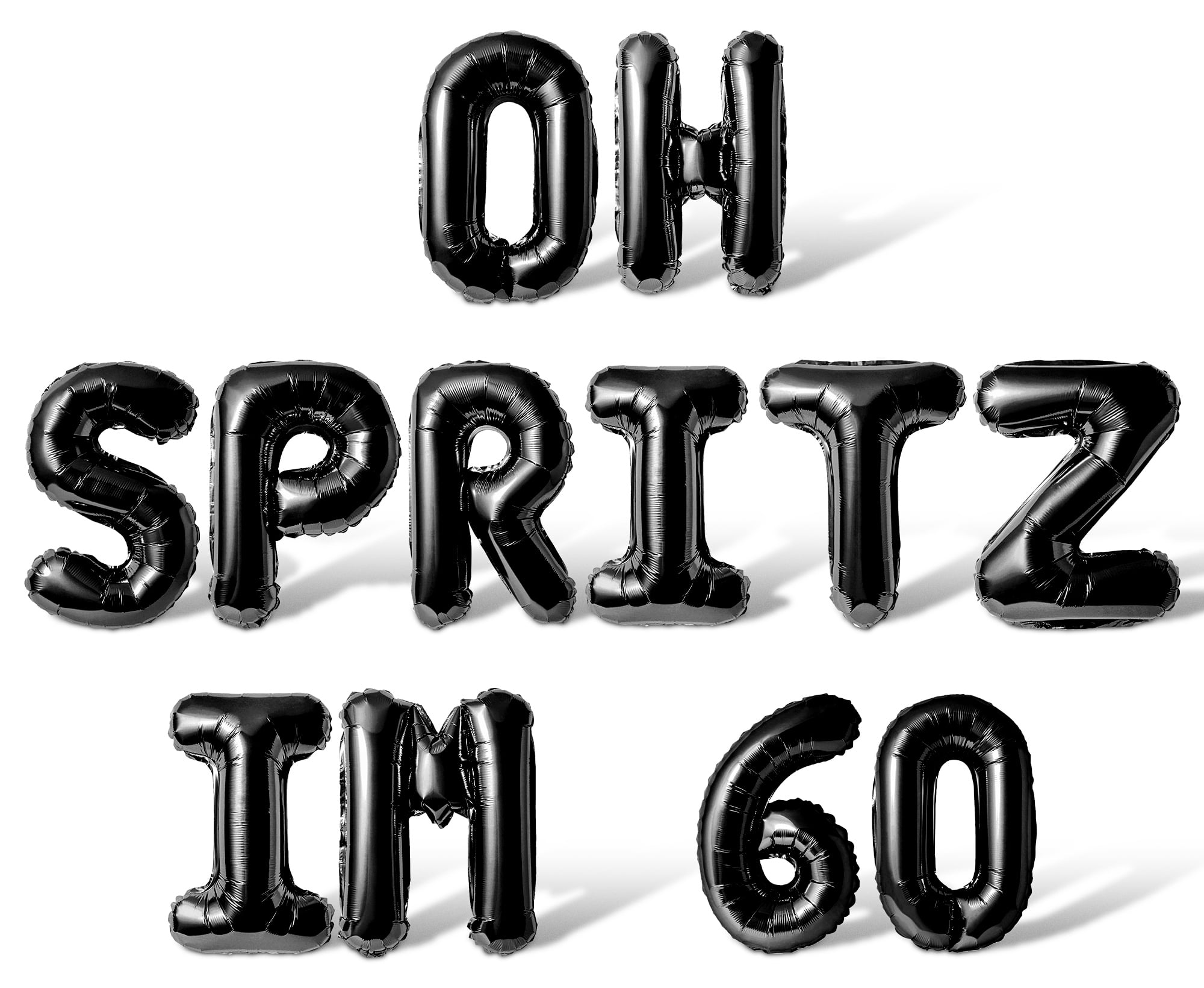 Letter Balloons - OH SPRITZ IM 60 16" Inch Alphabet Letters Foil Mylar ...