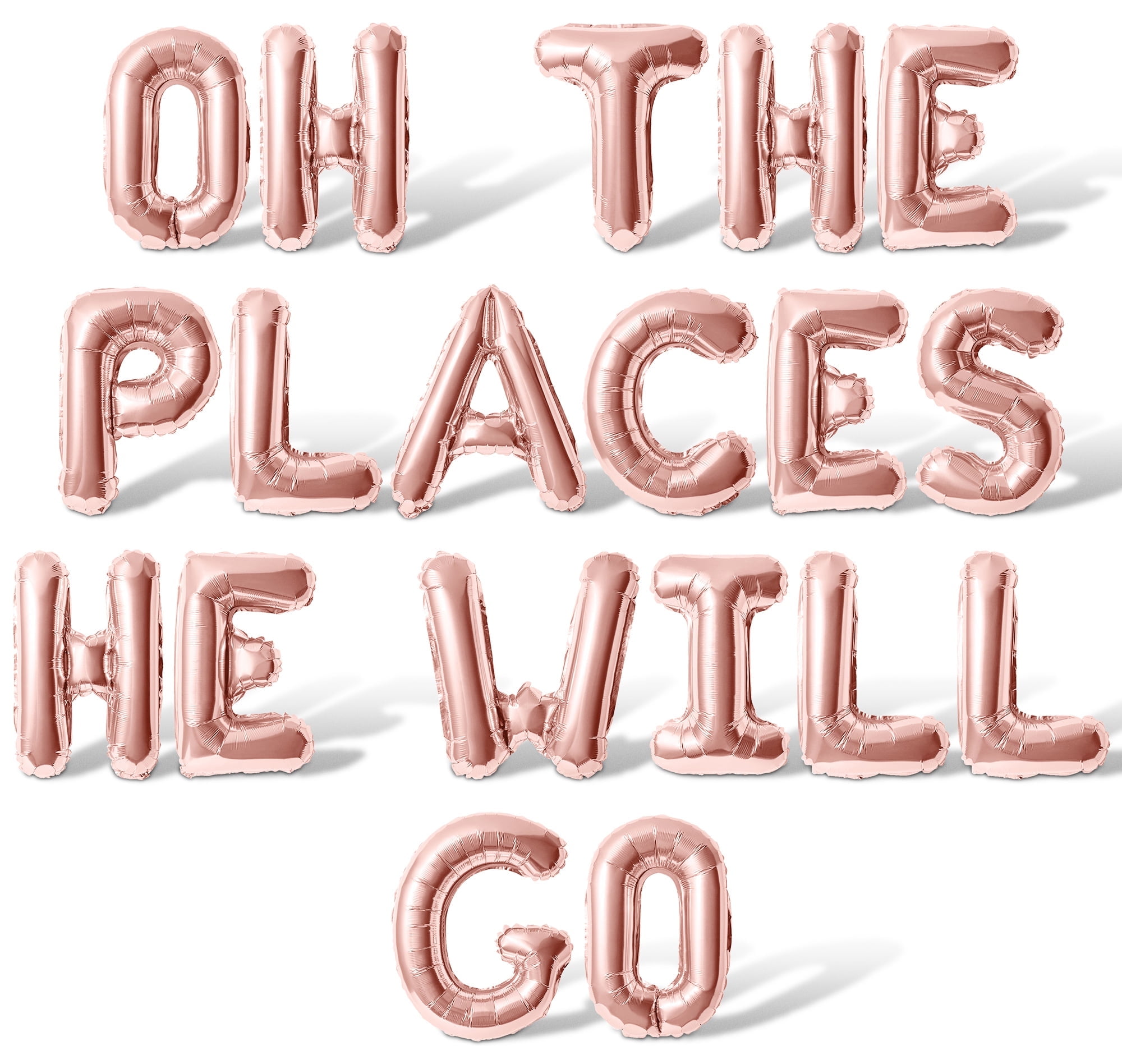 Letter Balloons - OH THE PLACES HE WILL GO 16" Inch Alphabet Letters ...