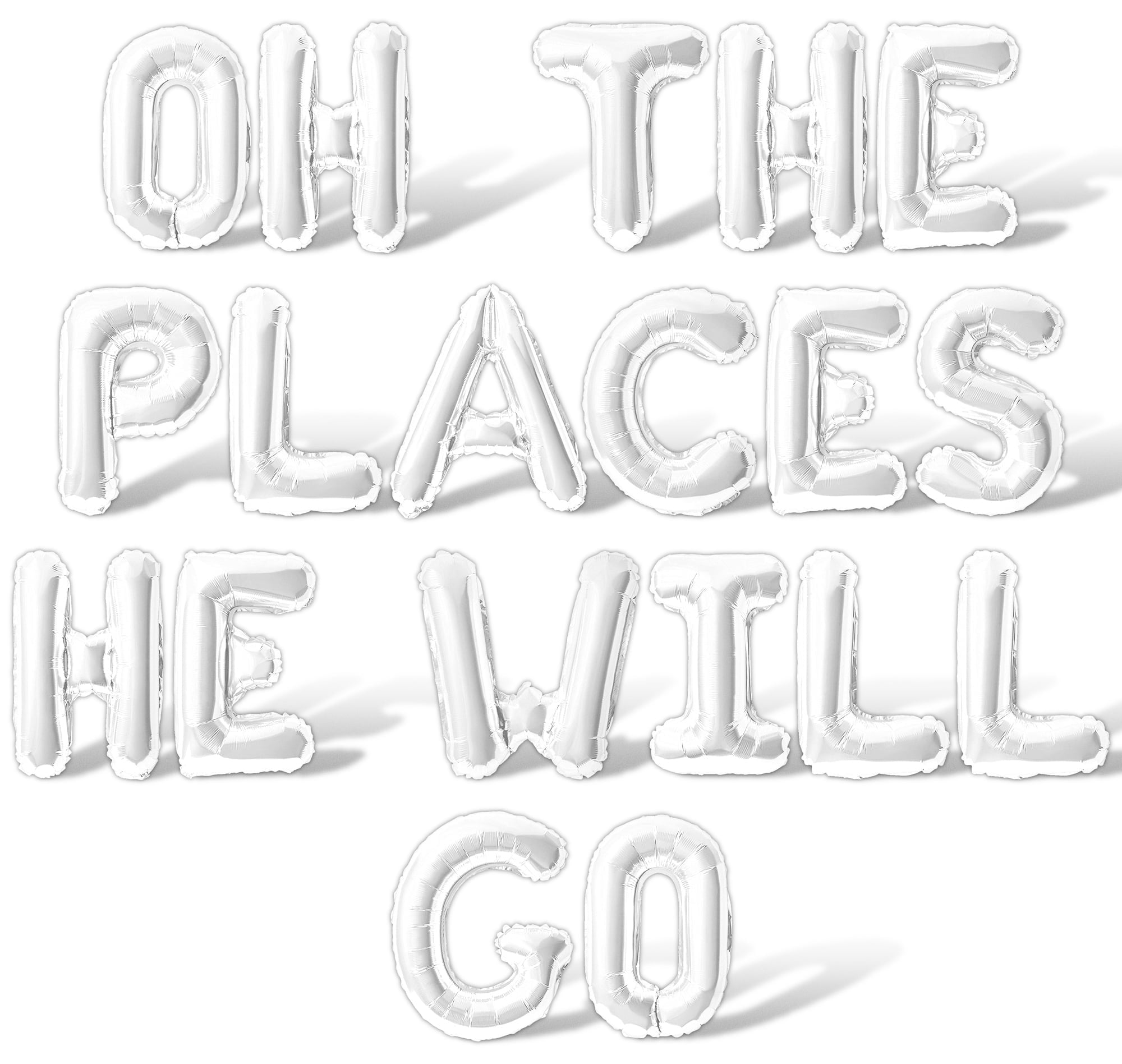 Letter Balloons - OH THE PLACES HE WILL GO 16" Inch Alphabet Letters ...