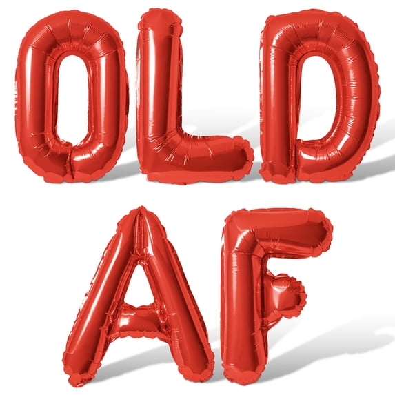 Letter Balloons - OLD AF 16" Inch Alphabet Letters Foil Mylar Balloon ...