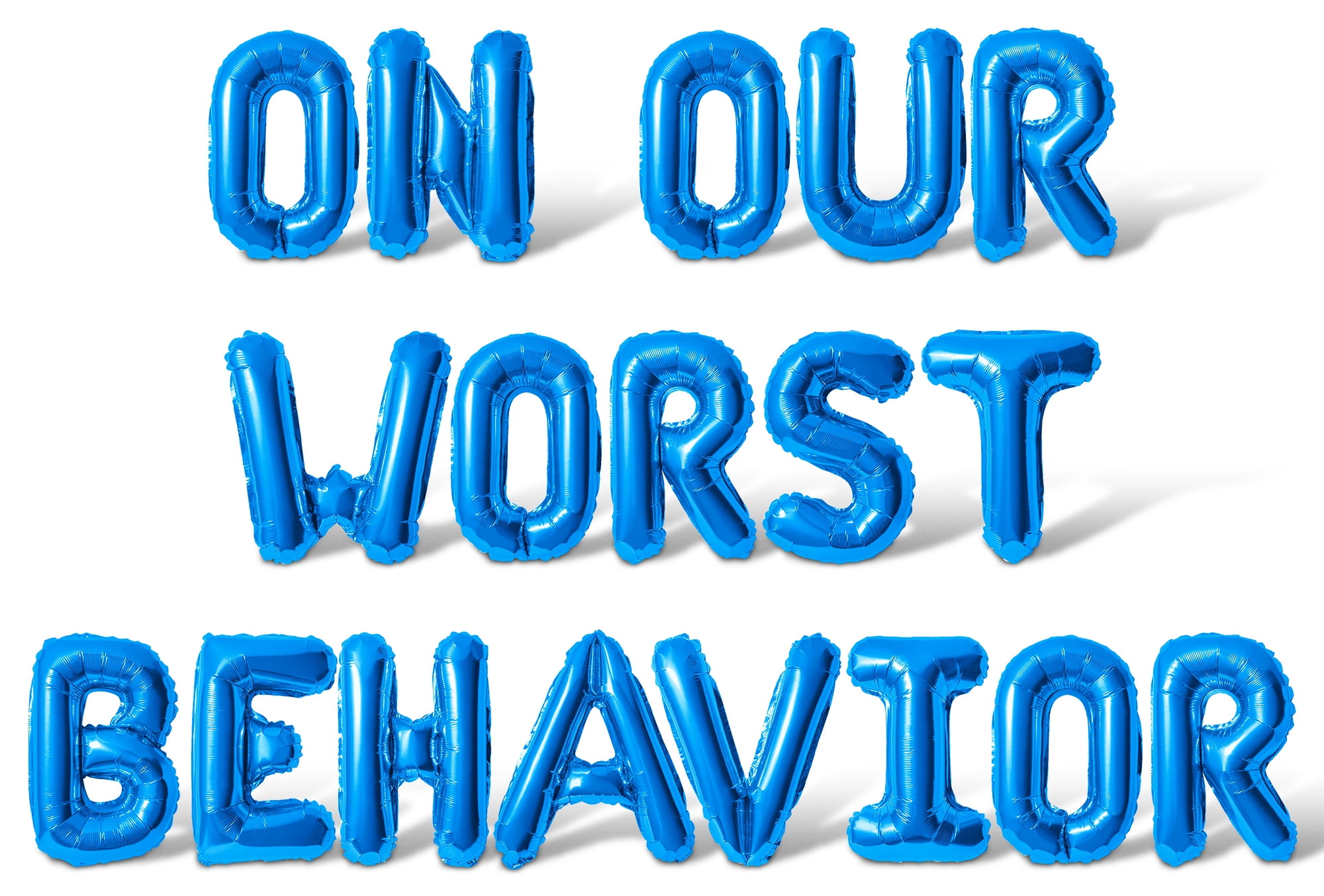 Letter Balloons - ON OUR WORST BEHAVIOR 16" Inch Alphabet Letters Foil ...