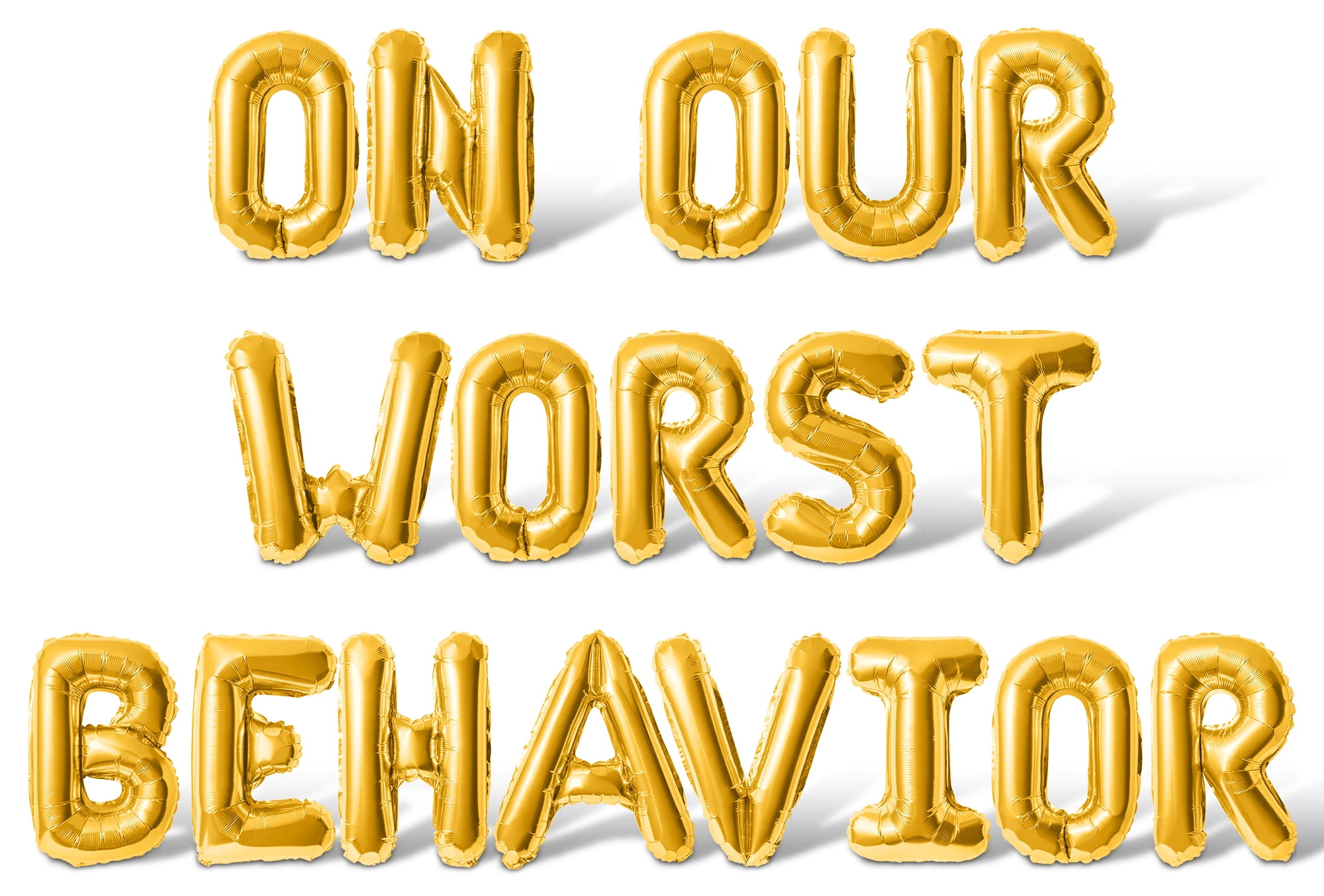 Letter Balloons - ON OUR WORST BEHAVIOR 16" Inch Alphabet Letters Foil ...