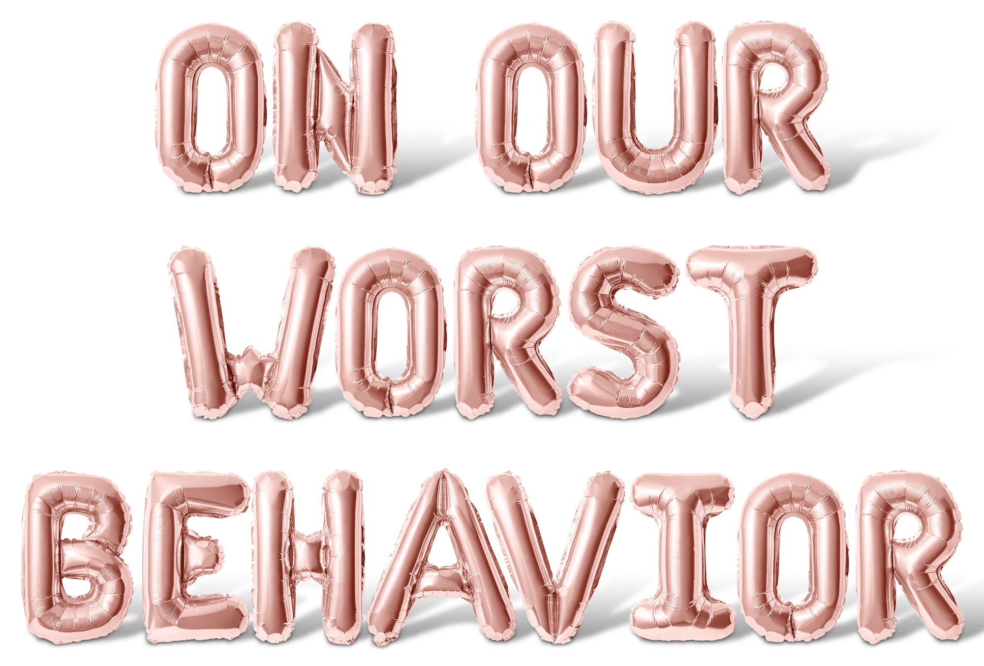 Letter Balloons - ON OUR WORST BEHAVIOR 16" Inch Alphabet Letters Foil ...