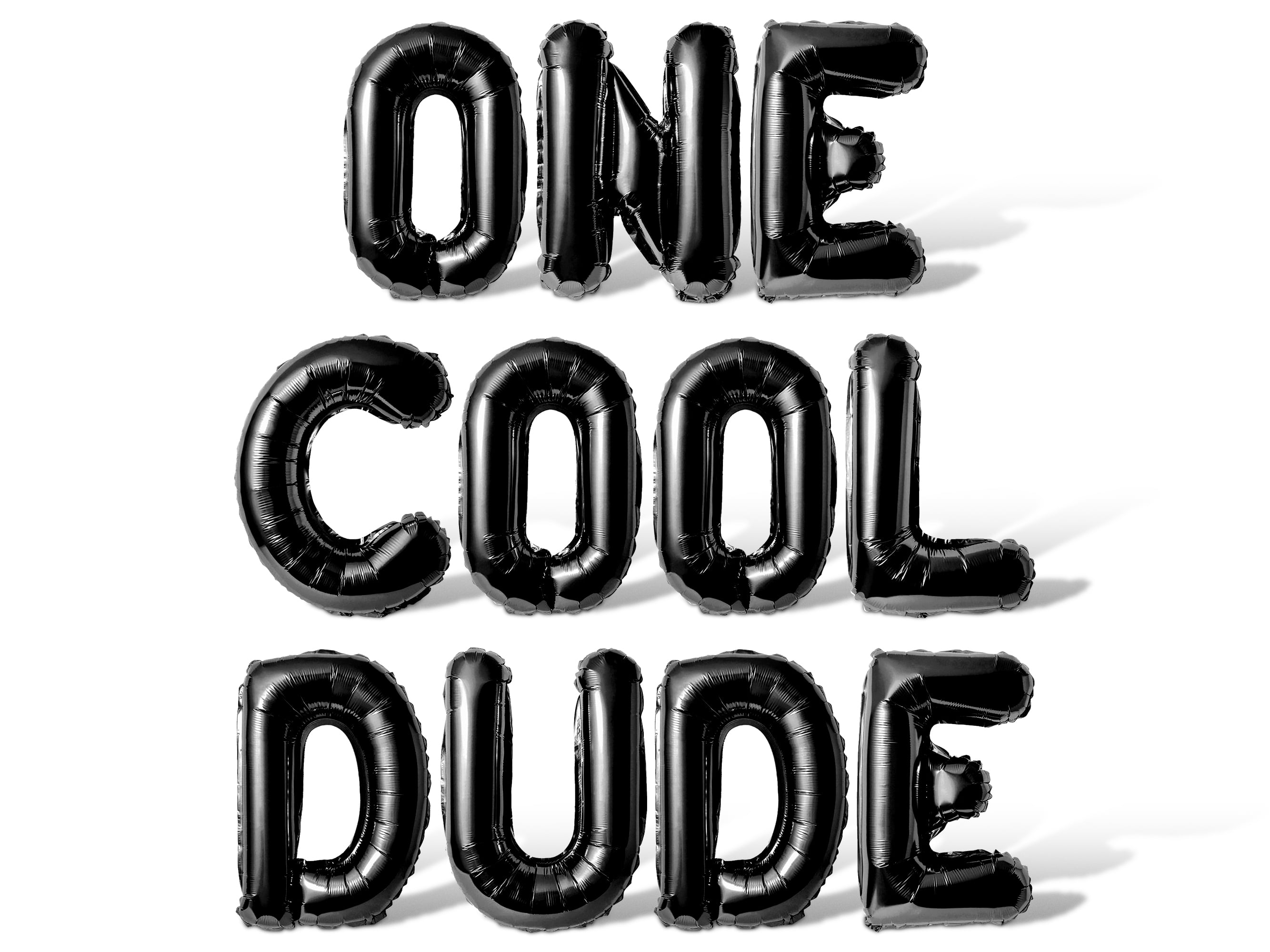 Letter Balloons - ONE COOL DUDE 16" Inch Alphabet Letters Foil Mylar ...