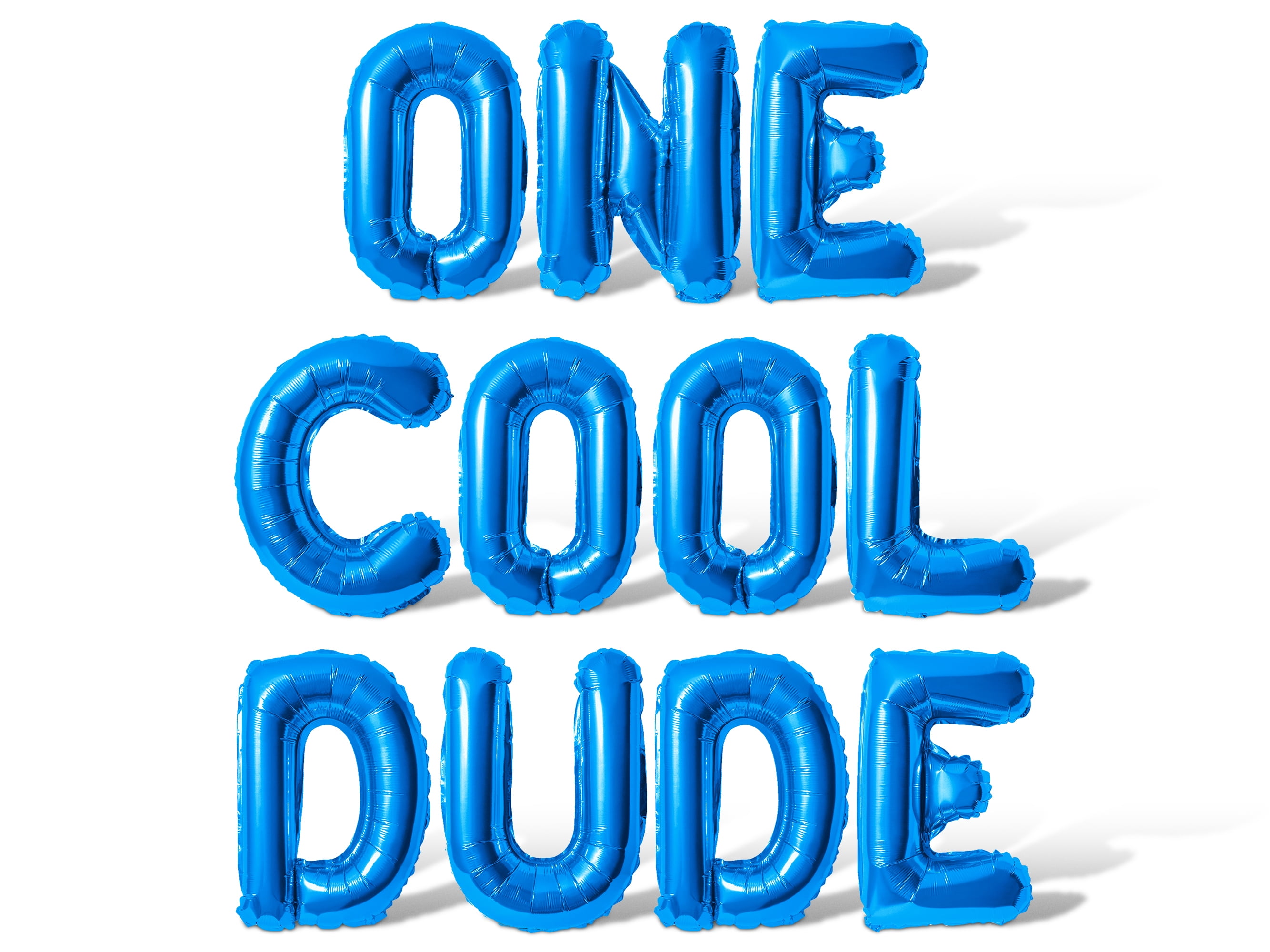 Letter Balloons - ONE COOL DUDE 16" Inch Alphabet Letters Foil Mylar ...