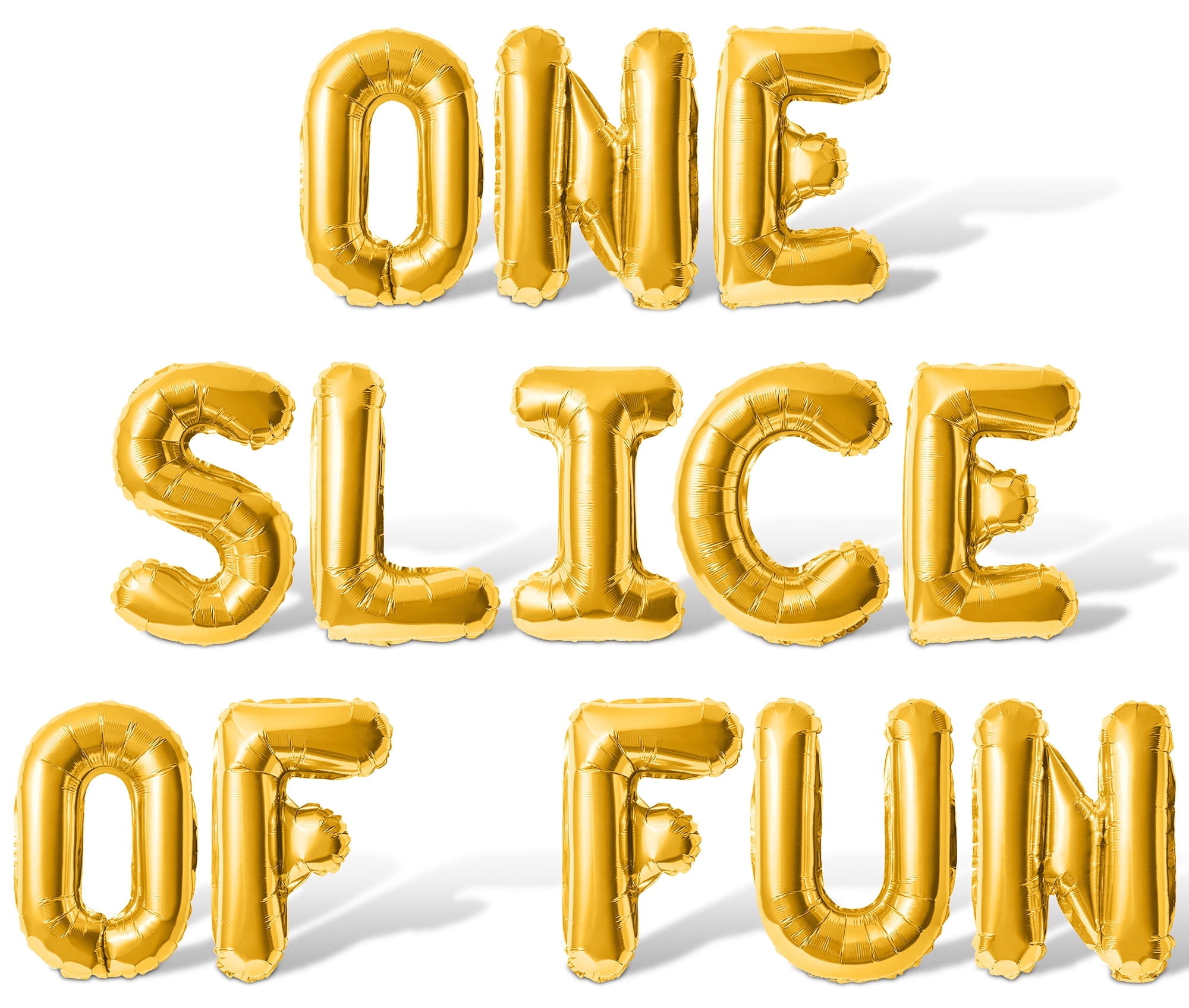 Letter Balloons - ONE SLICE OF FUN 16" Inch Alphabet Letters Foil Mylar ...