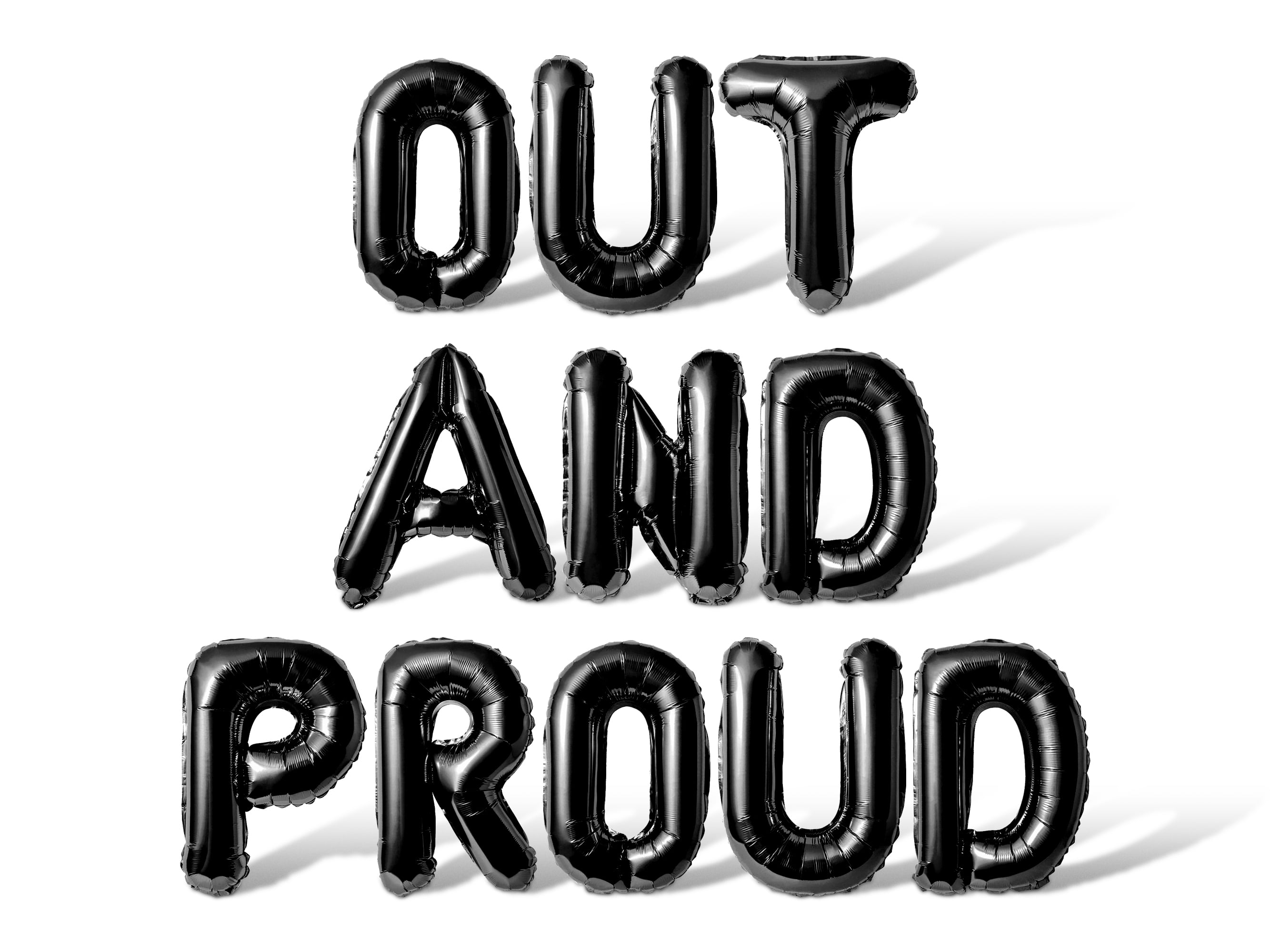 Letter Balloons - OUT AND PROUD 16" Inch Alphabet Letters Foil Mylar ...
