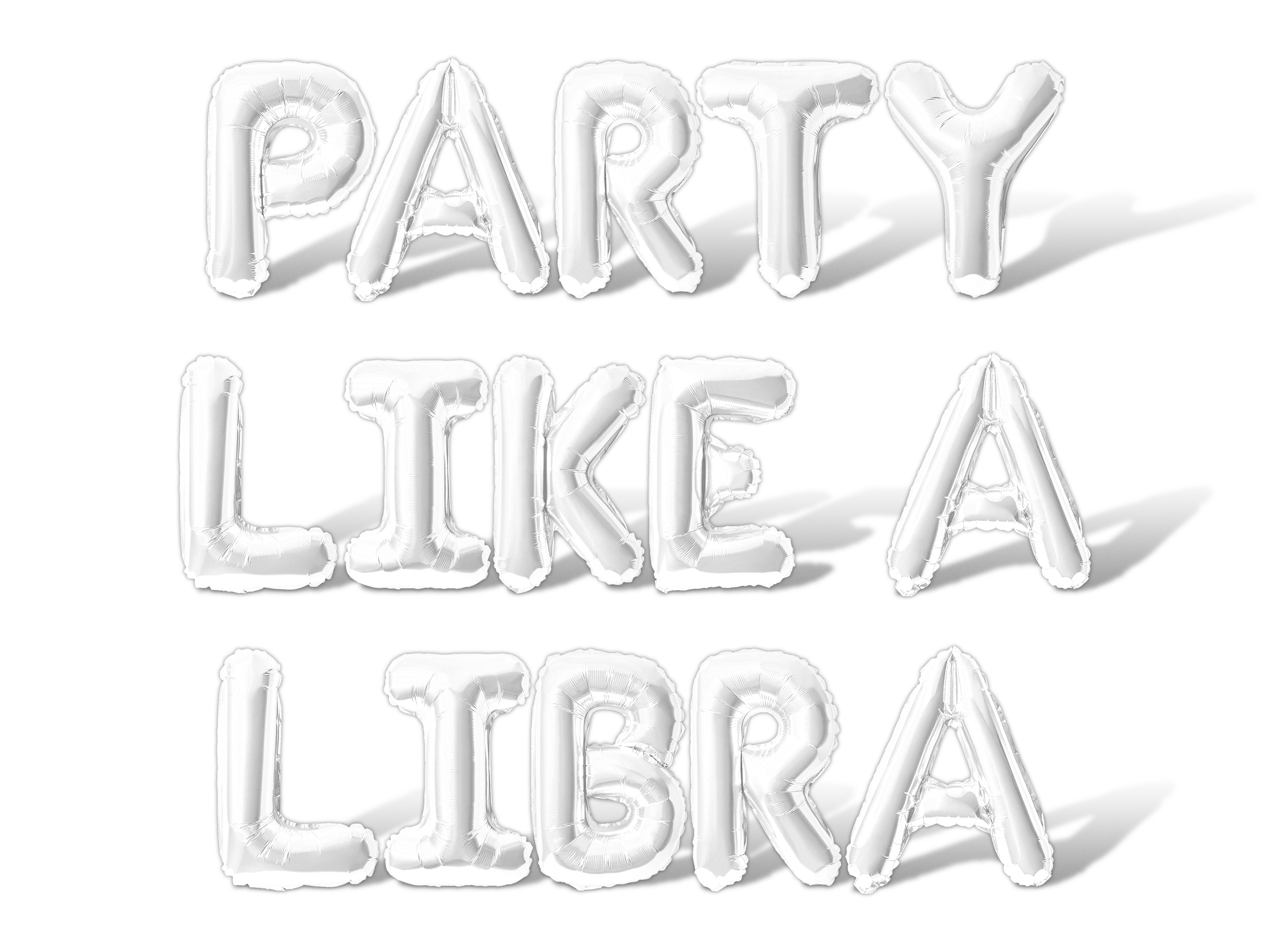 Letter Balloons - PARTY LIKE A LIBRA 16" Inch Alphabet Letters Foil ...