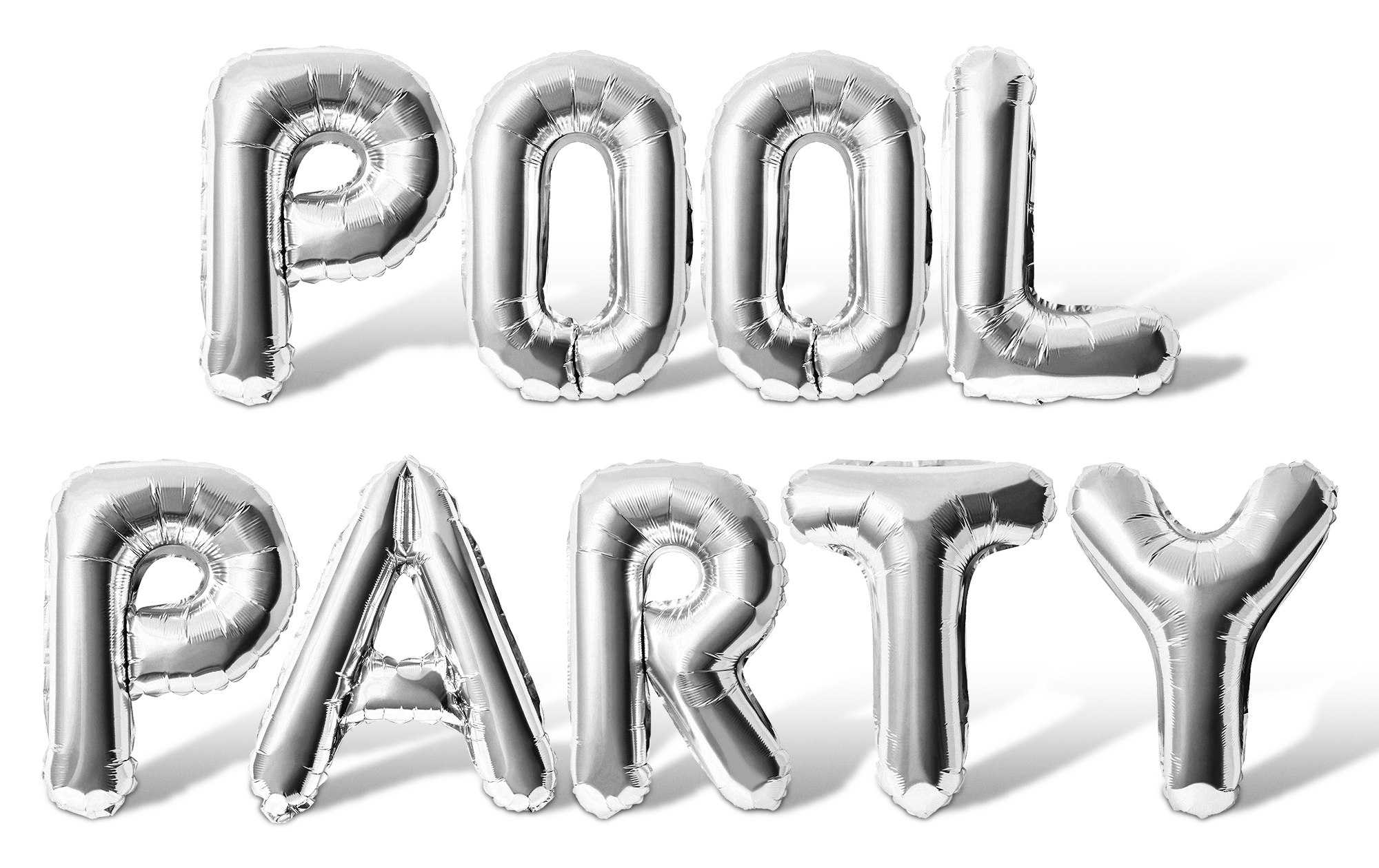 Letter Balloons - POOL PARTY 16" Inch Alphabet Letters Foil Mylar ...