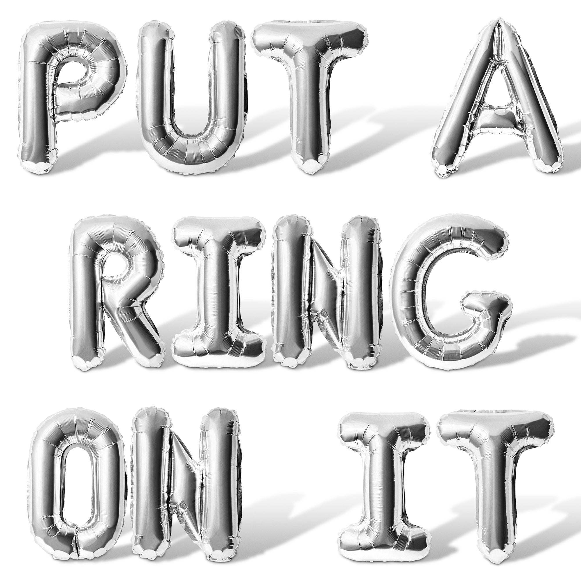 Letter Balloons - PUT A RING ON IT 16" Inch Alphabet Letters Foil Mylar ...