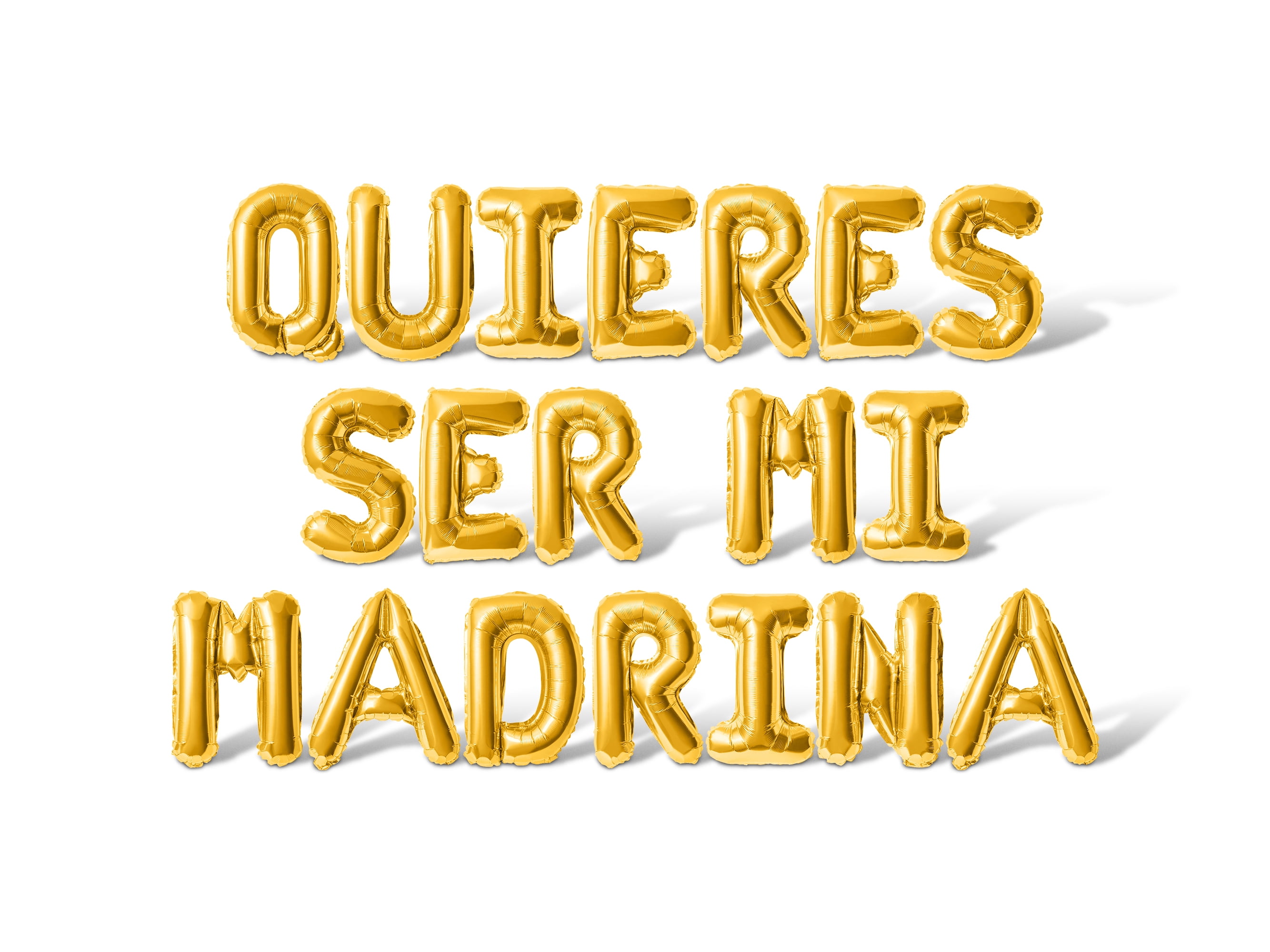 Letter Balloons - QUIERES SER MI MADRINA 16" Inch Alphabet Letters Foil ...