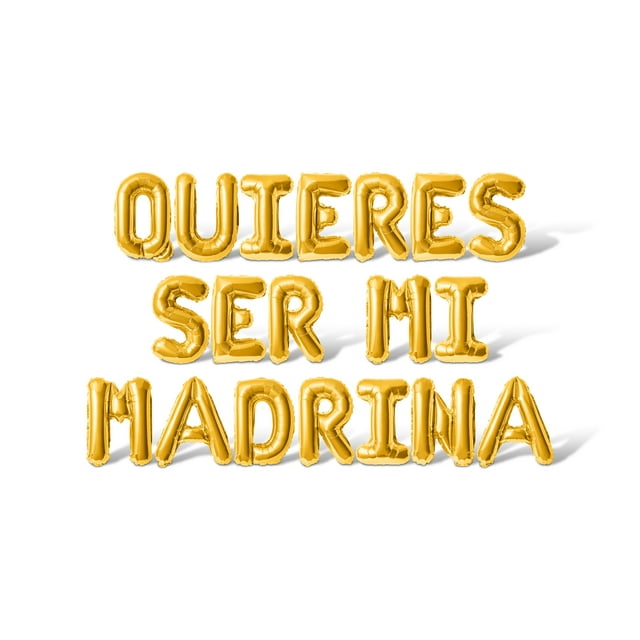Letter Balloons - QUIERES SER MI MADRINA 16" Inch Alphabet Letters Foil ...