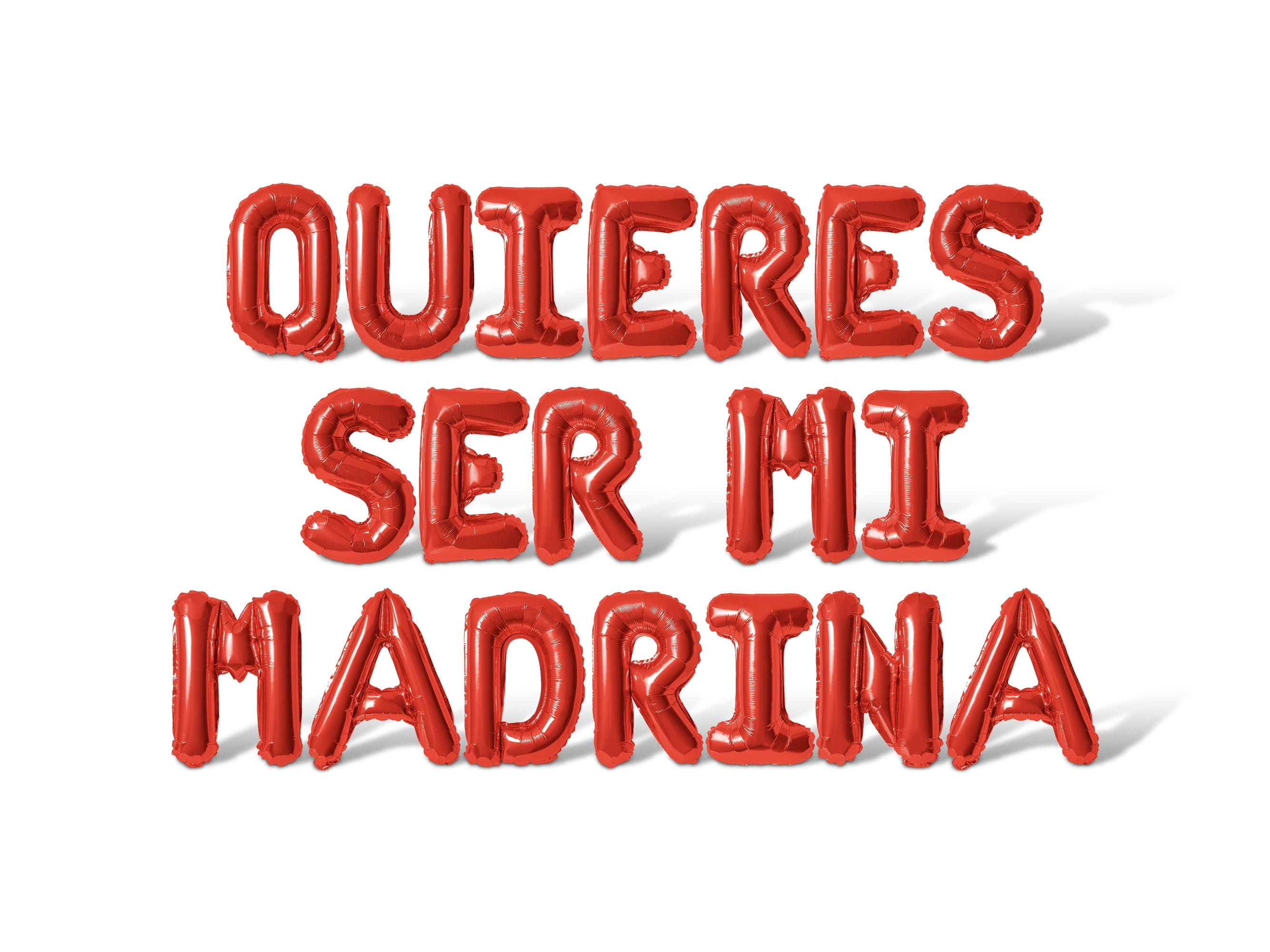 Letter Balloons - QUIERES SER MI MADRINA 16" Inch Alphabet Letters Foil ...