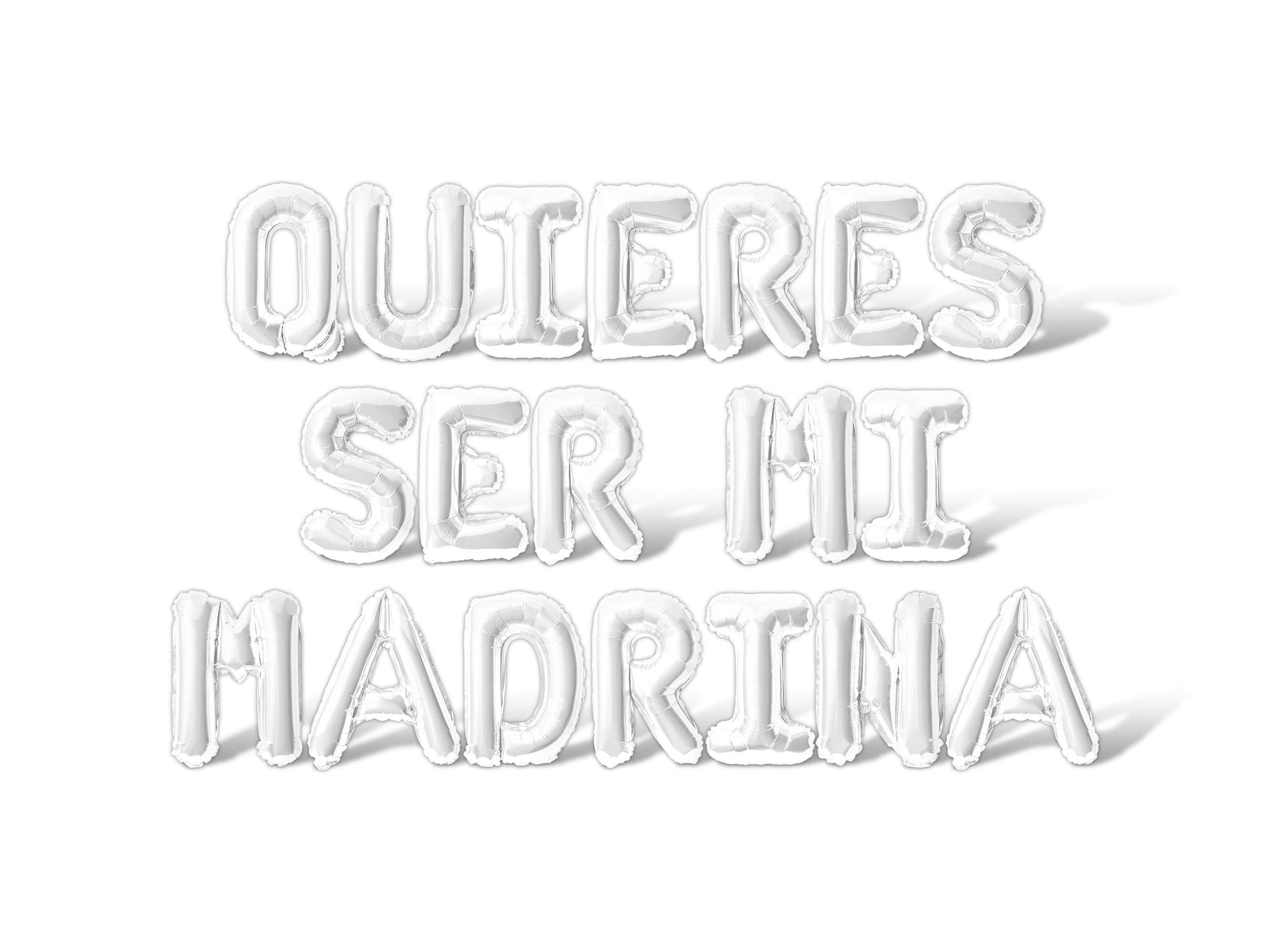 Letter Balloons - QUIERES SER MI MADRINA 16" Inch Alphabet Letters Foil ...