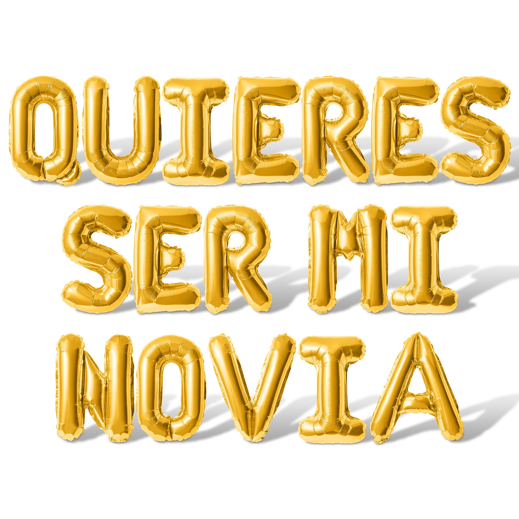 Letter Balloons - QUIERES SER MI NOVIA 16" Inch Alphabet Letters Foil ...