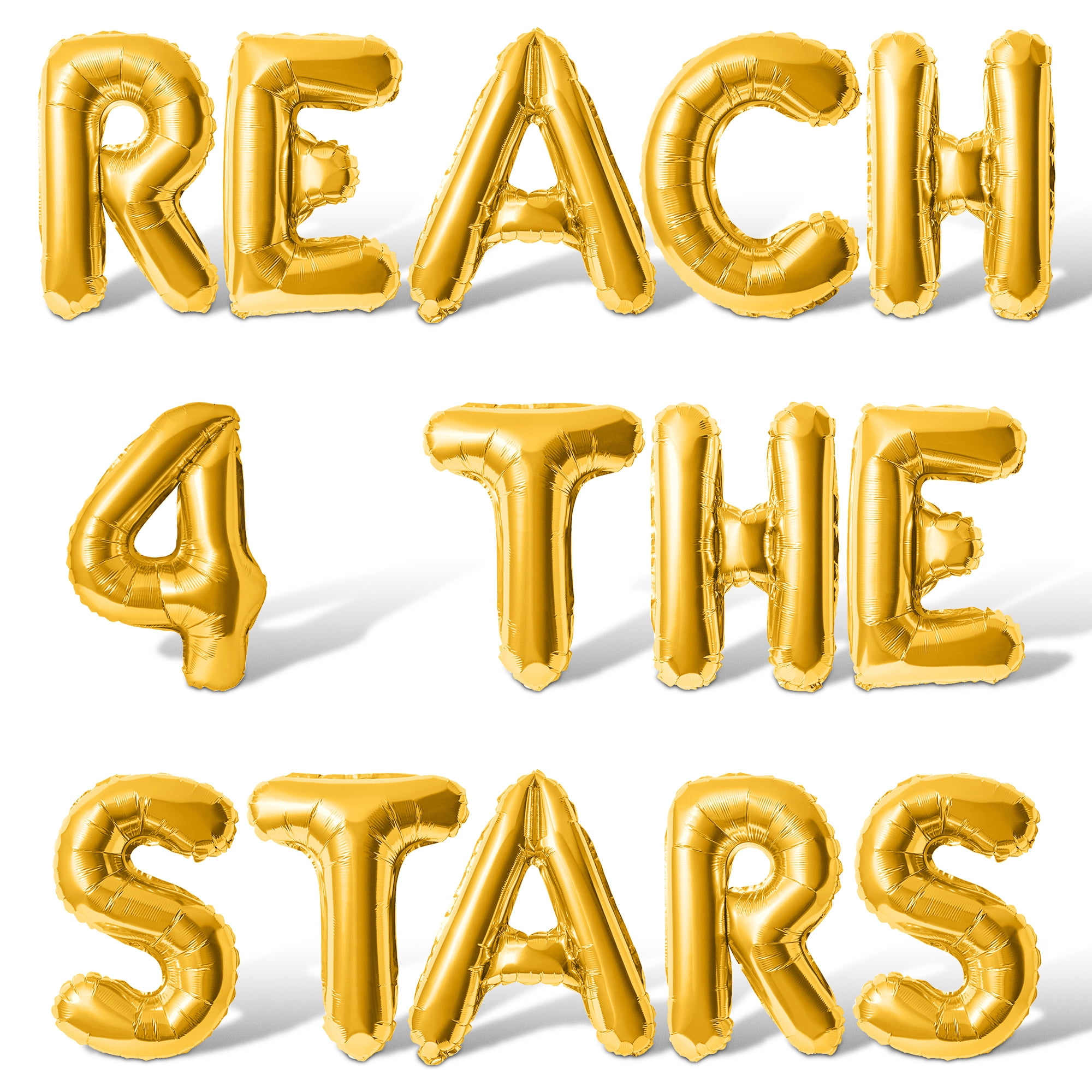 Letter Balloons - REACH 4 THE STARS 16" Inch Alphabet Letters Foil ...