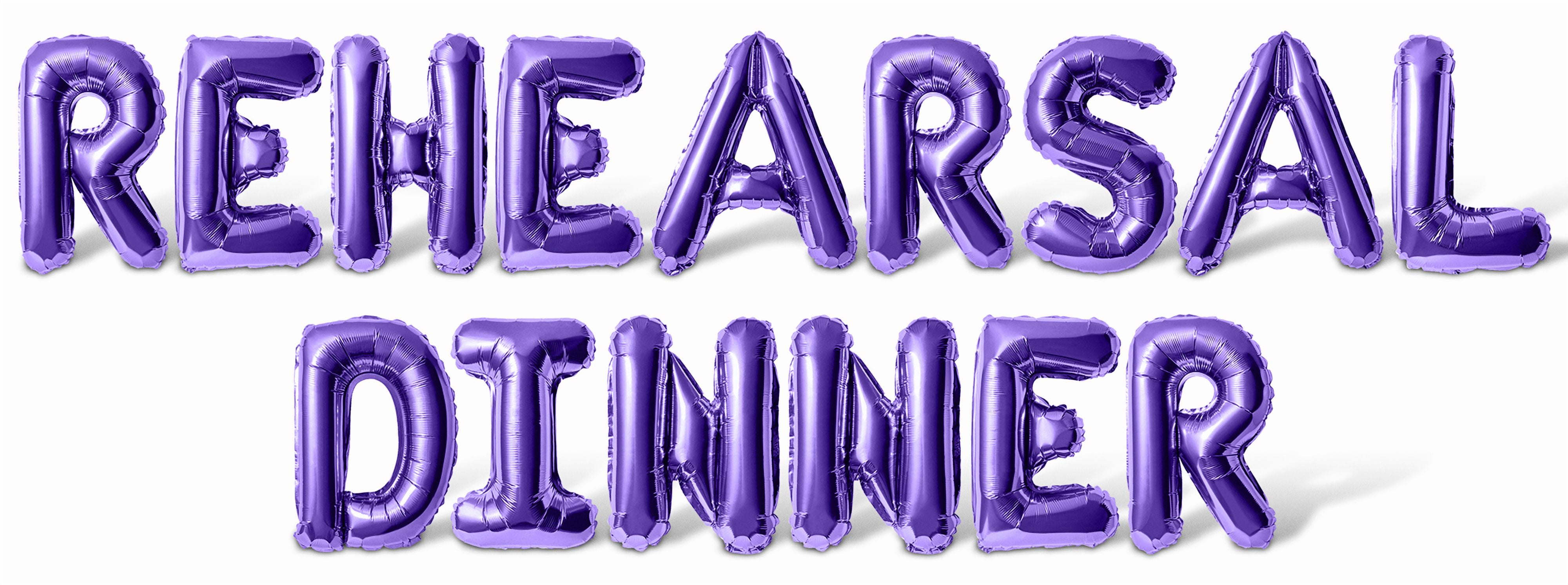 Letter Balloons - REHEARSAL DINNER 16" Inch Alphabet Letters Foil Mylar ...