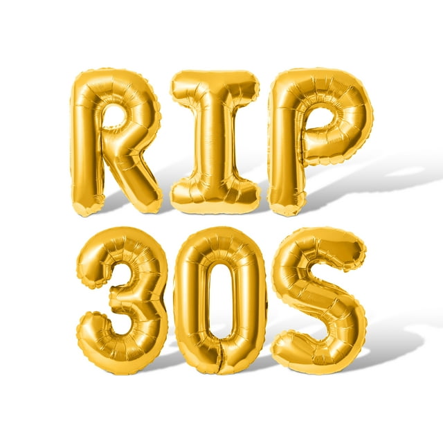 Letter Balloons - RIP 30S 16" Inch Alphabet Letters Foil Mylar Balloon ...