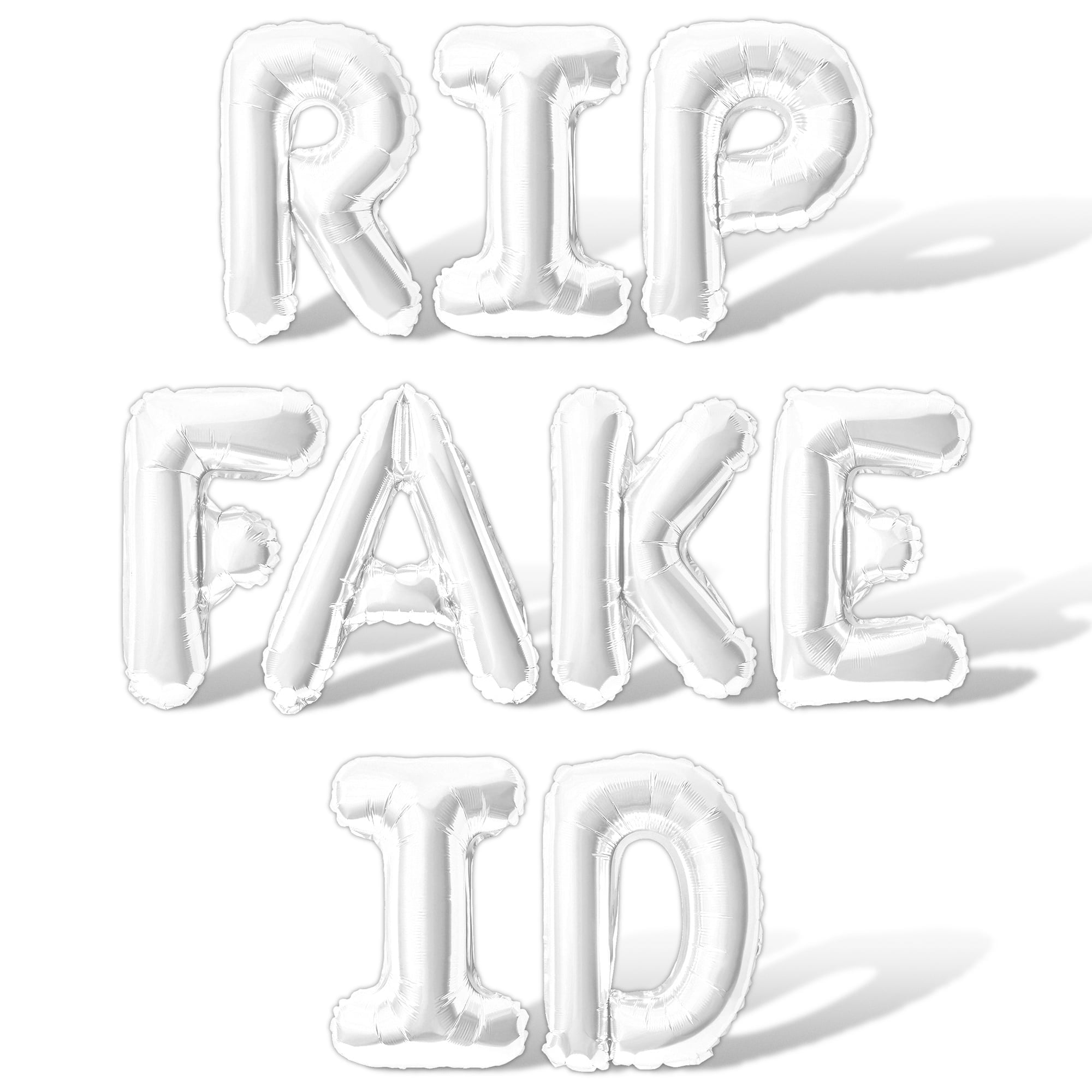 Letter Balloons - RIP FAKE ID 16" Inch Alphabet Letters Foil Mylar ...