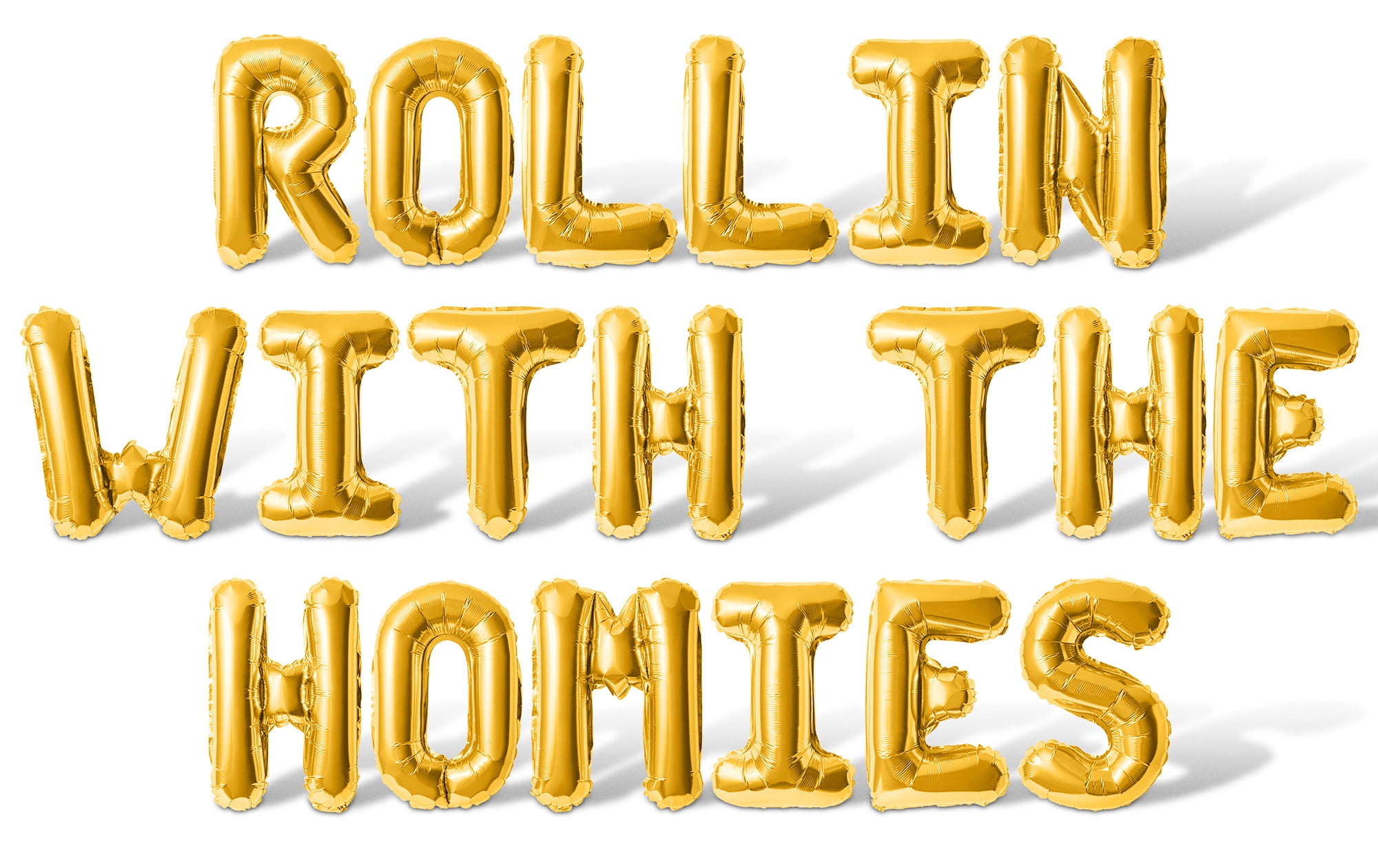 Letter Balloons - ROLLIN WITH THE HOMIES 16" Inch Alphabet Letters Foil ...
