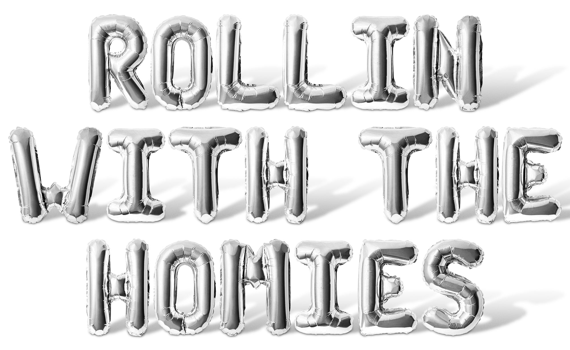 Letter Balloons - ROLLIN WITH THE HOMIES 16" Inch Alphabet Letters Foil ...