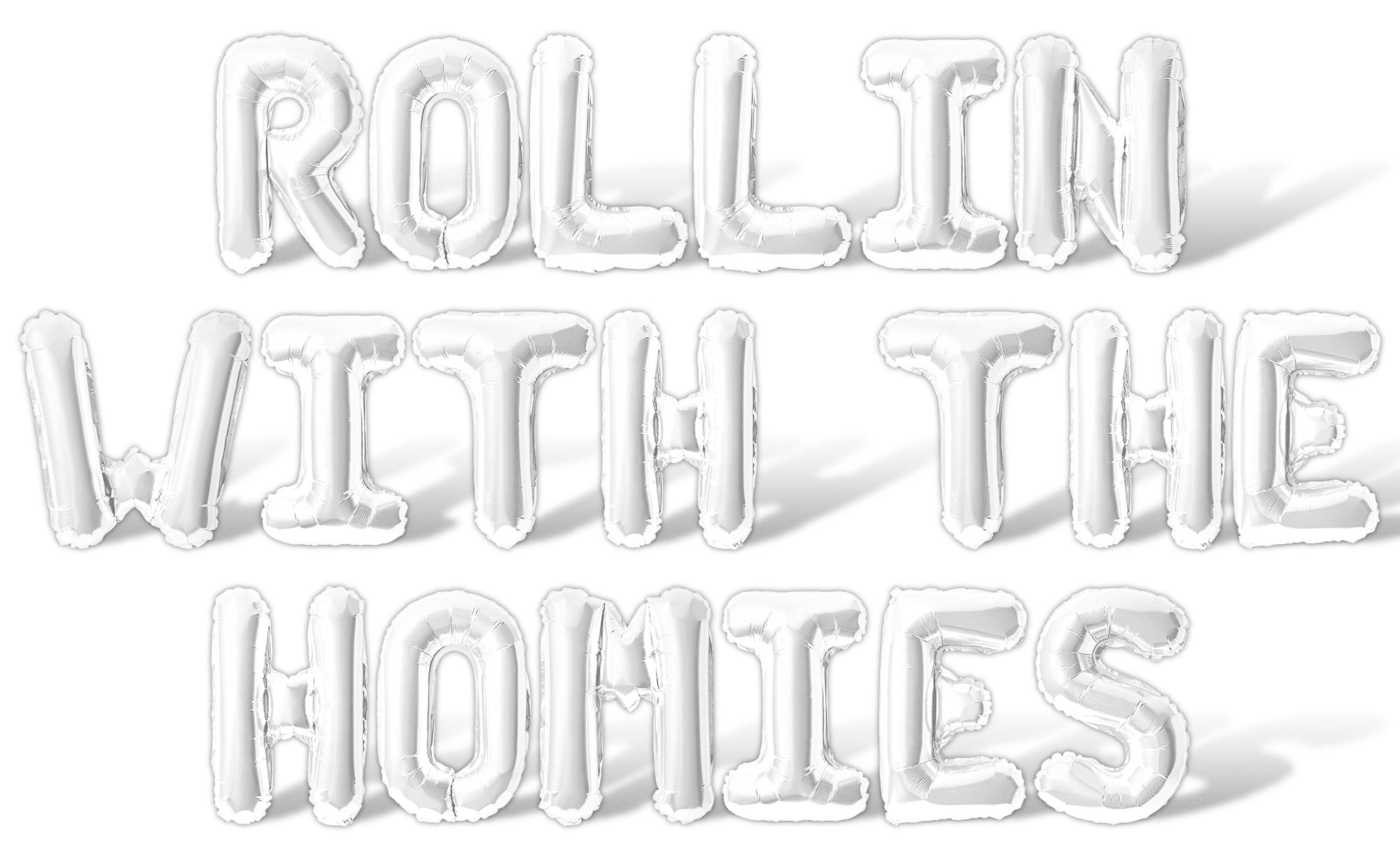 Letter Balloons - ROLLIN WITH THE HOMIES 16" Inch Alphabet Letters Foil ...