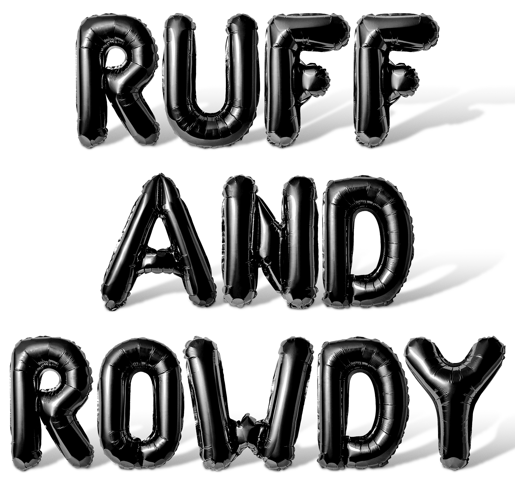 Letter Balloons - RUFF AND ROWDY 16" Inch Alphabet Letters Foil Mylar ...