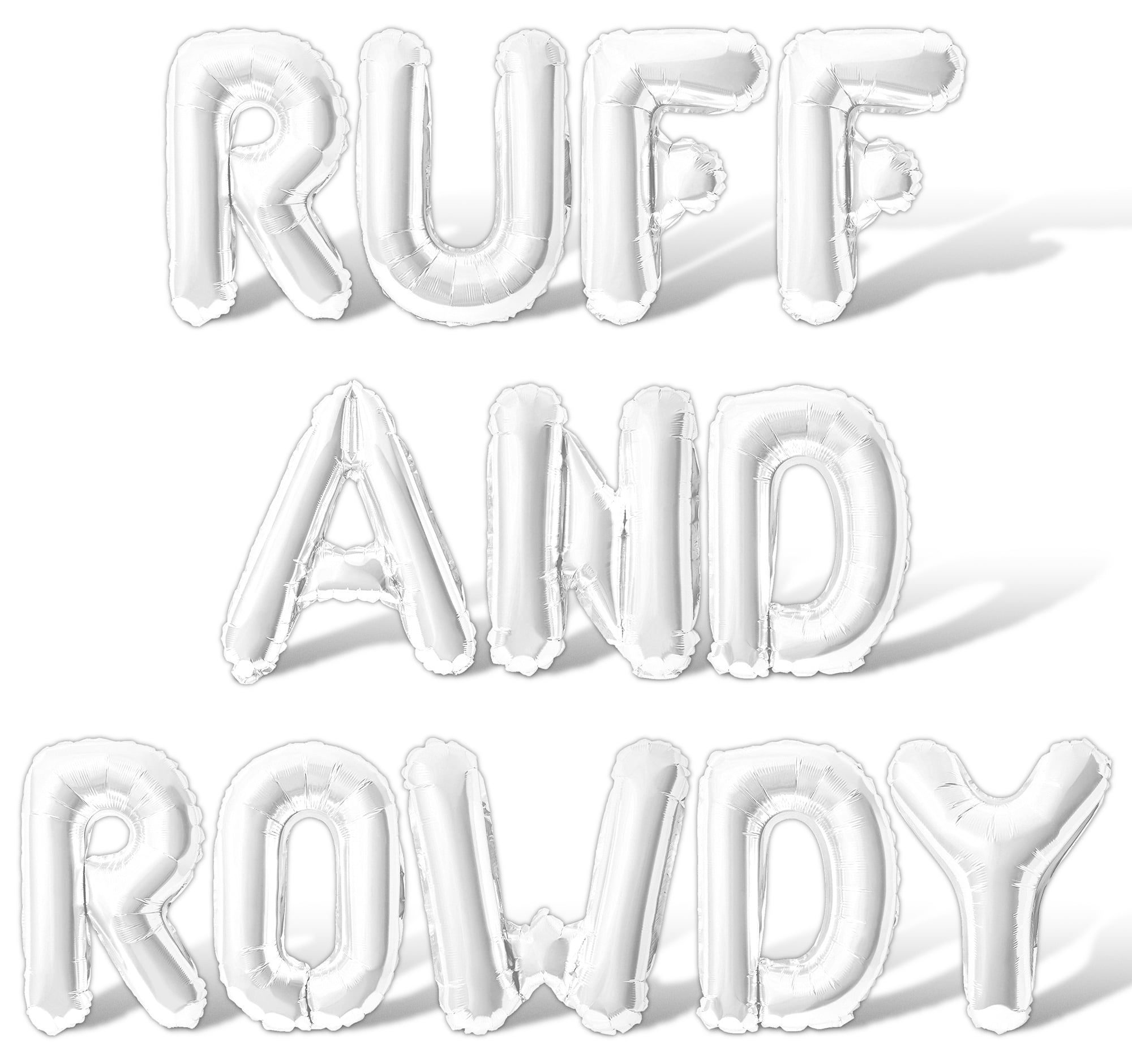 Letter Balloons - RUFF AND ROWDY 16" Inch Alphabet Letters Foil Mylar ...