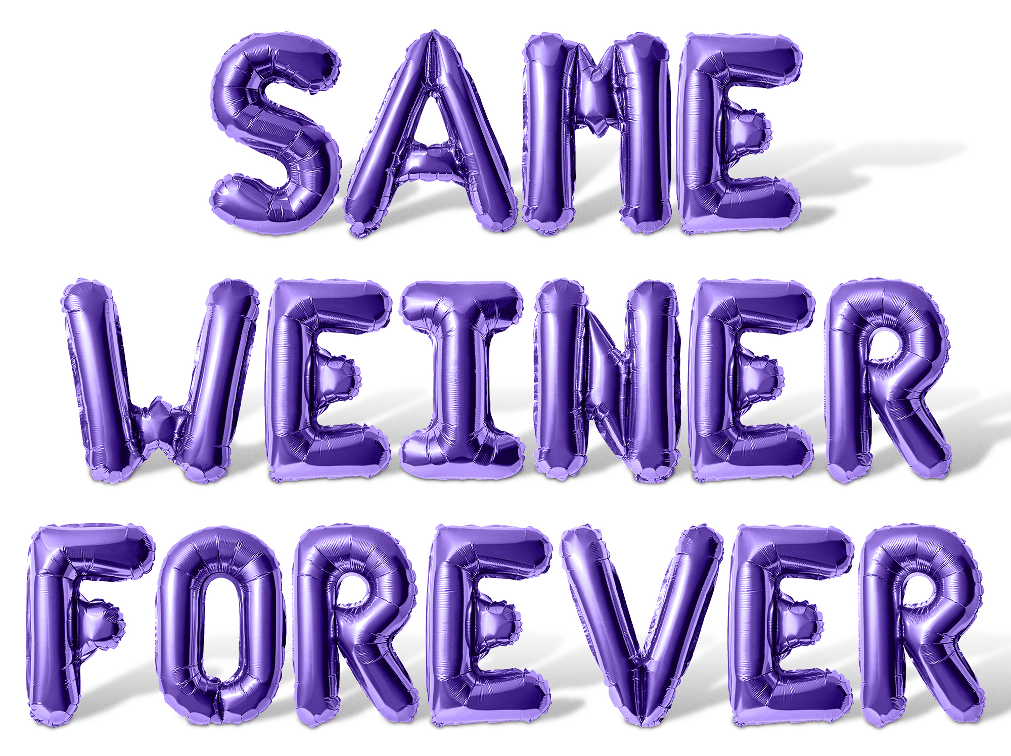Letter Balloons - SAME WEINER FOREVER 16" Inch Alphabet Letters Foil ...