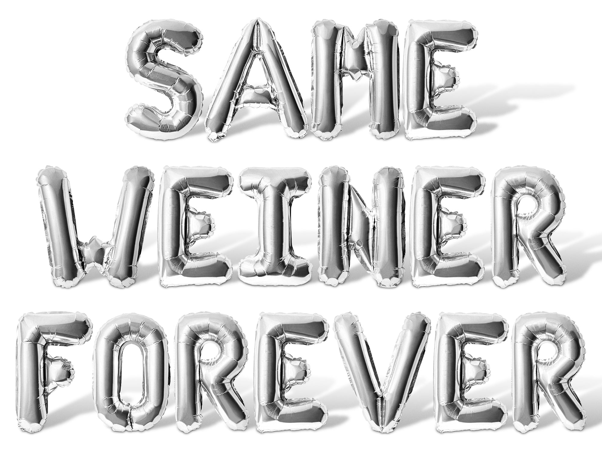 Letter Balloons - SAME WEINER FOREVER 16" Inch Alphabet Letters Foil ...
