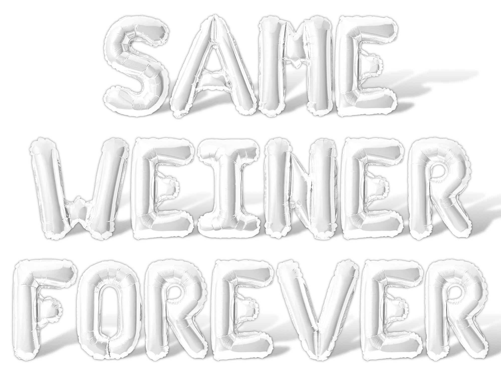 Letter Balloons - SAME WEINER FOREVER 16" Inch Alphabet Letters Foil ...