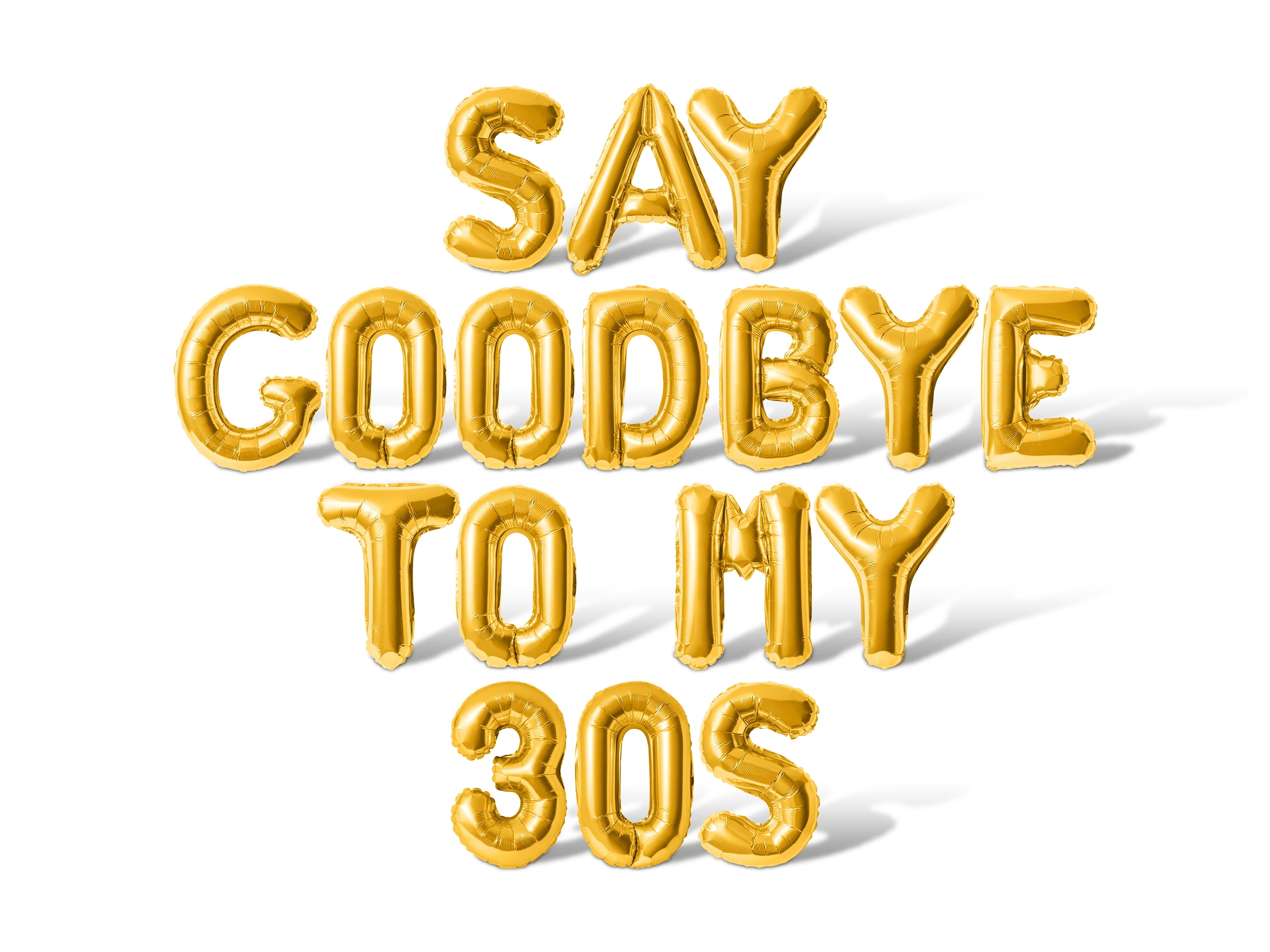 Letter Balloons - SAY GOODBYE TO MY 30S 16" Inch Alphabet Letters Foil ...