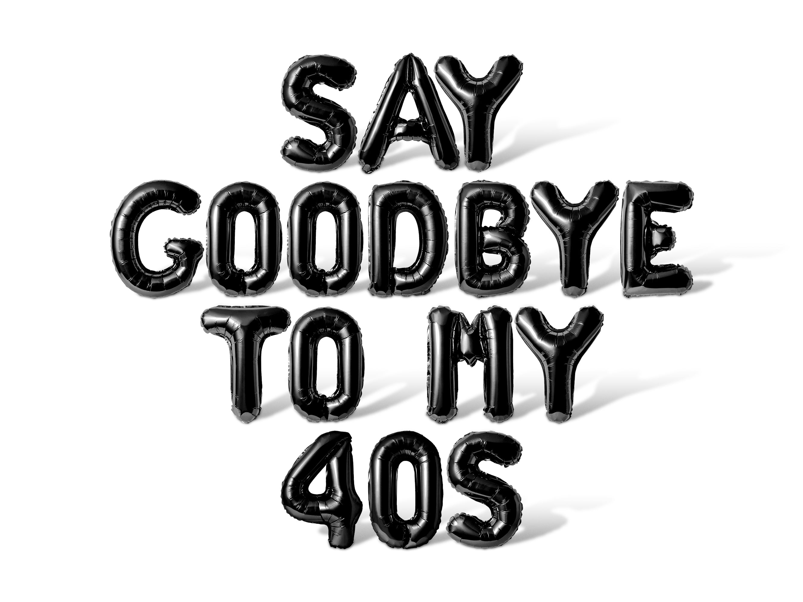 Letter Balloons - SAY GOODBYE TO MY 40S 16" Inch Alphabet Letters Foil ...