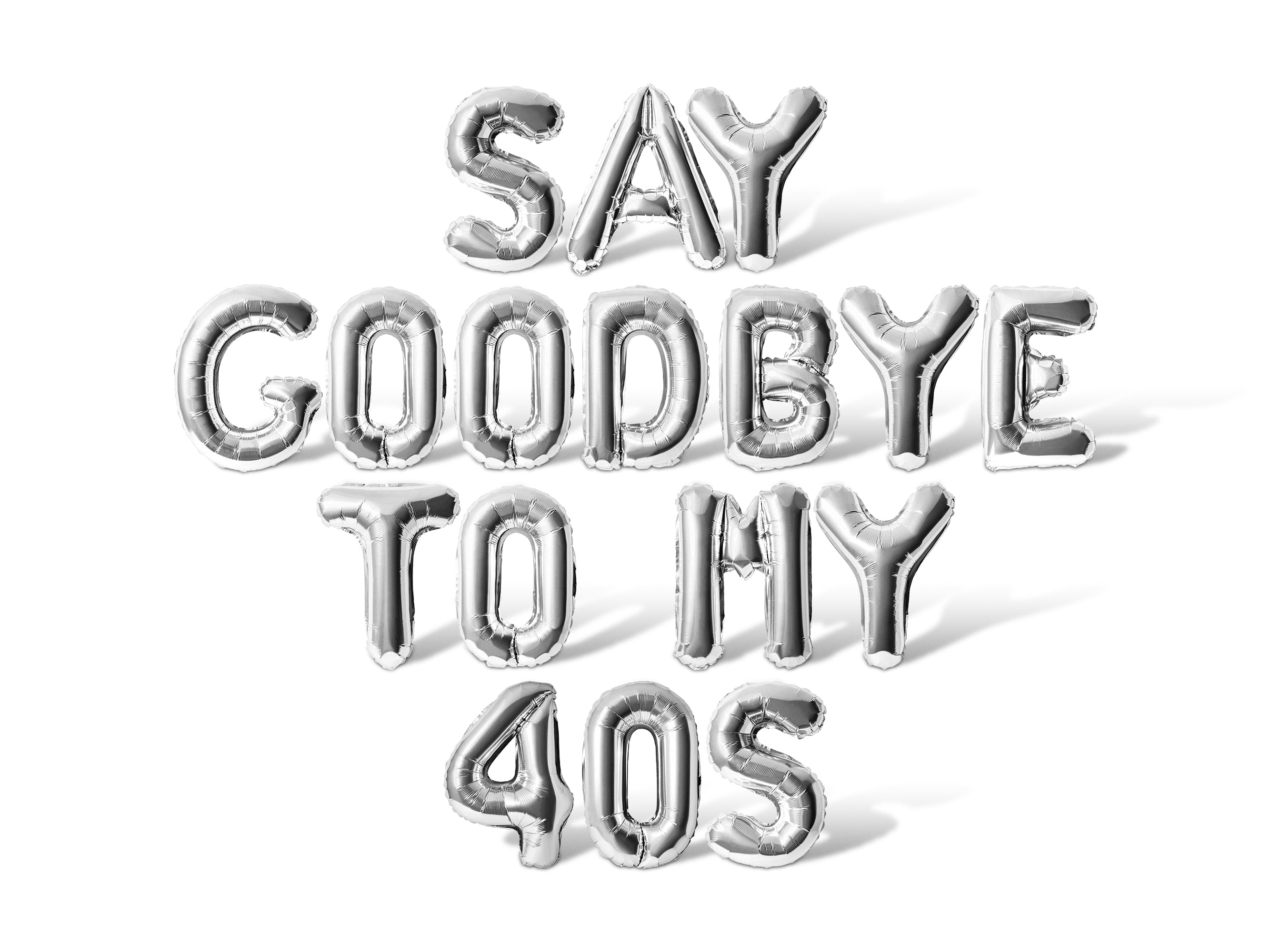 Letter Balloons - SAY GOODBYE TO MY 40S 16" Inch Alphabet Letters Foil ...