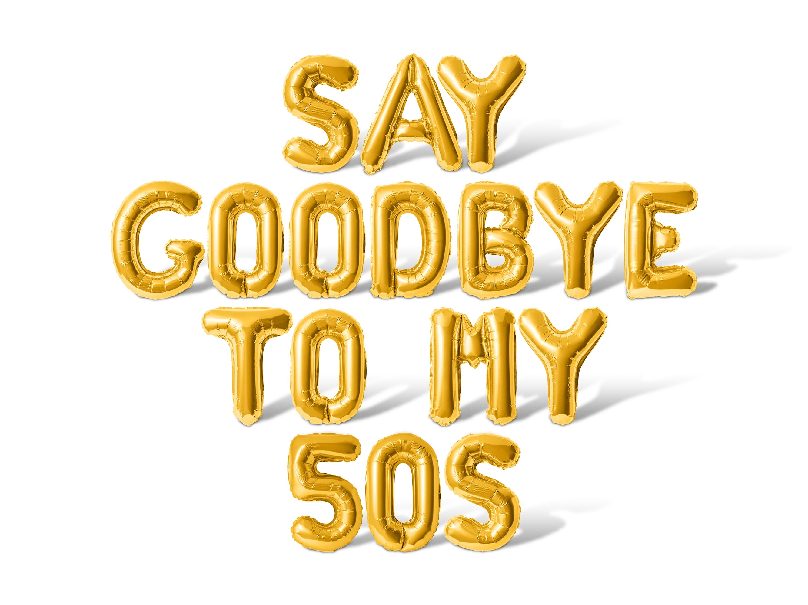 Letter Balloons - SAY GOODBYE TO MY 50S 16" Inch Alphabet Letters Foil ...