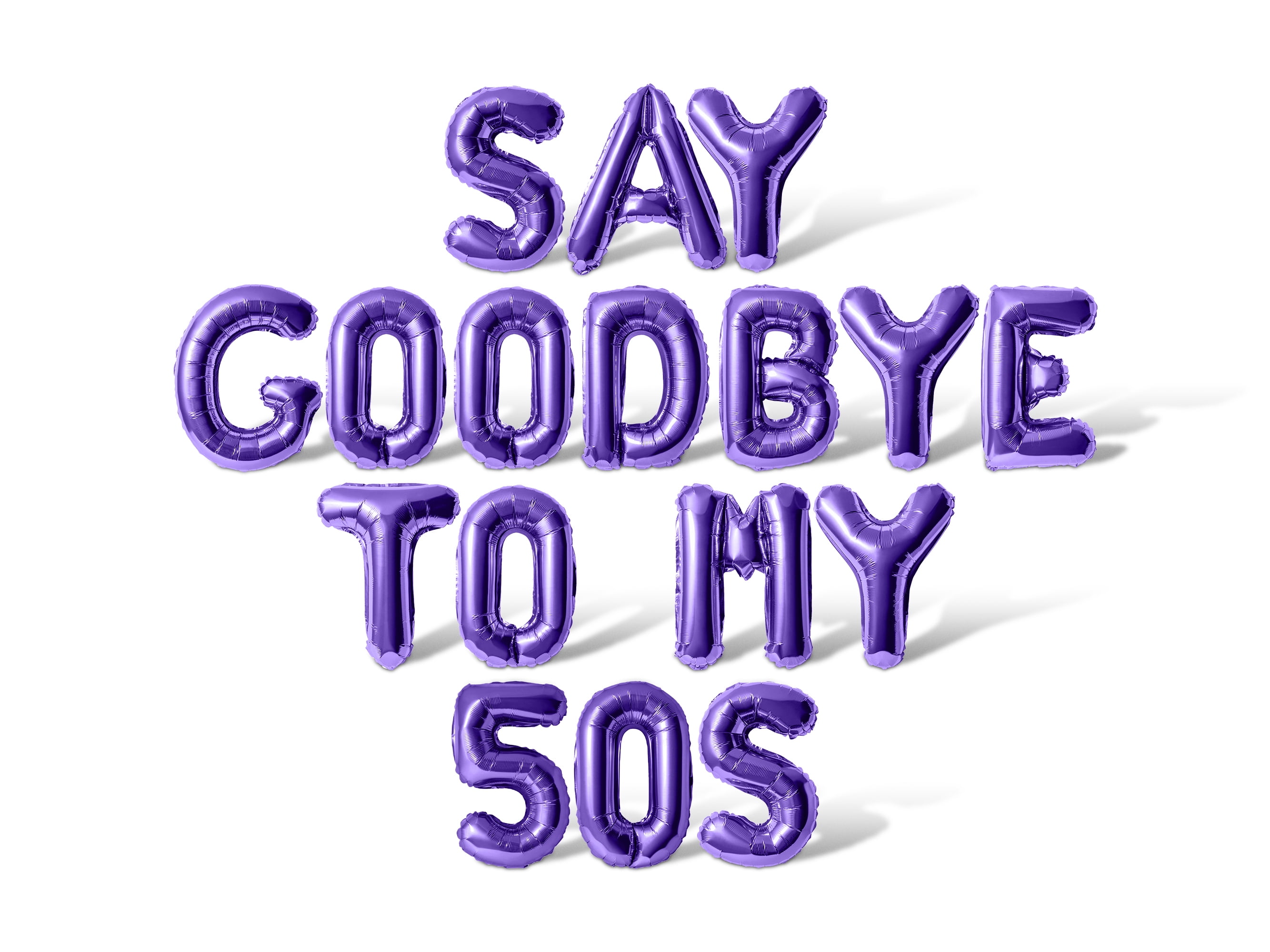 Letter Balloons - SAY GOODBYE TO MY 50S 16" Inch Alphabet Letters Foil ...