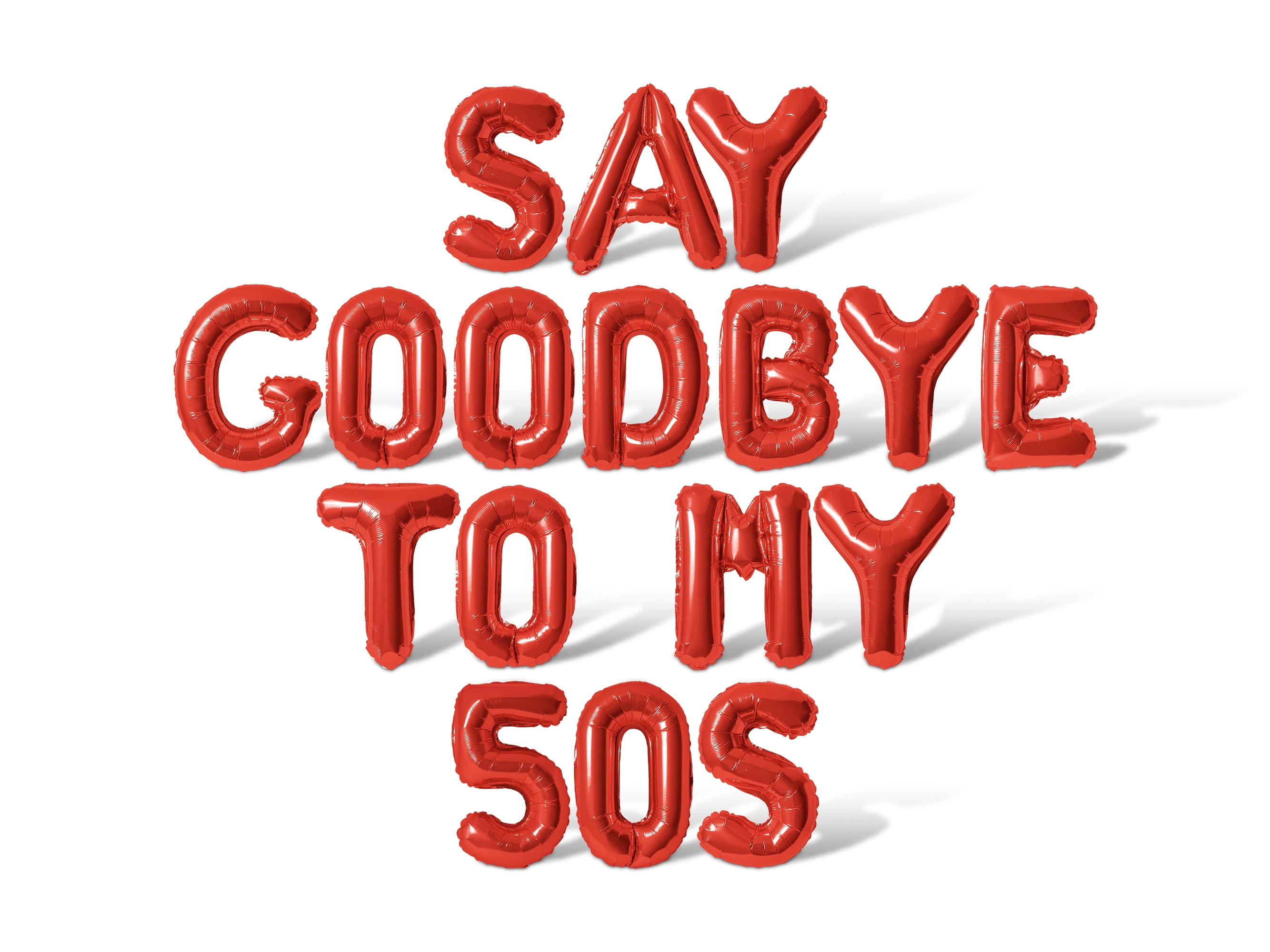 Letter Balloons - SAY GOODBYE TO MY 50S 16" Inch Alphabet Letters Foil ...