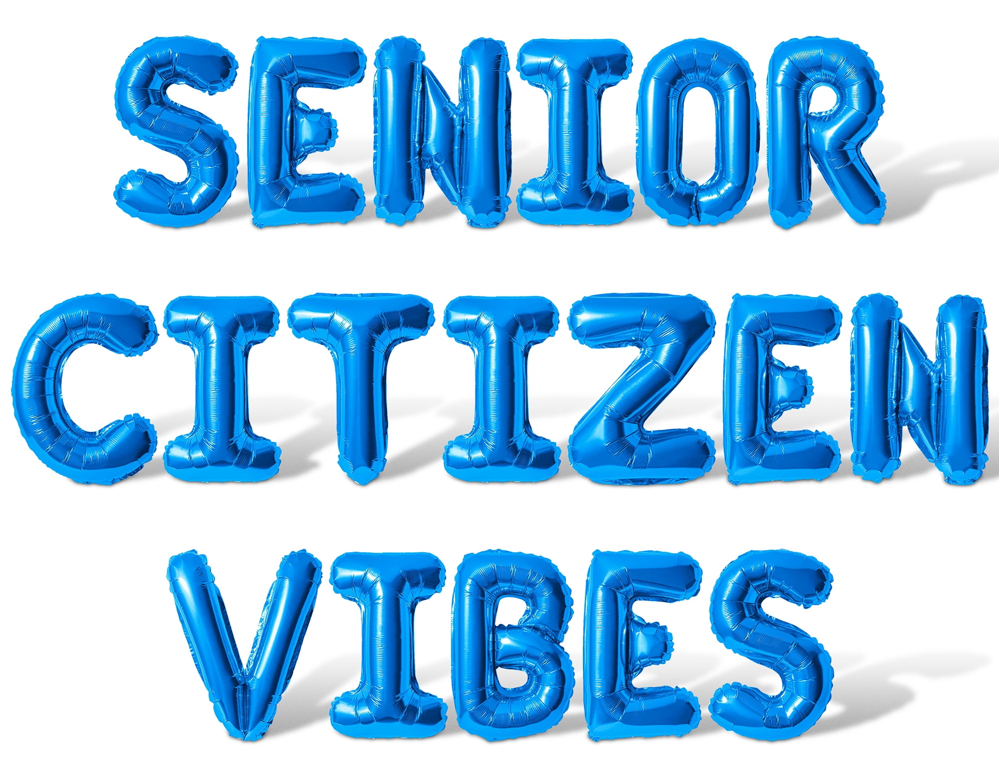 Letter Balloons - SENIOR CITIZEN VIBES 16" Inch Alphabet Letters Foil ...